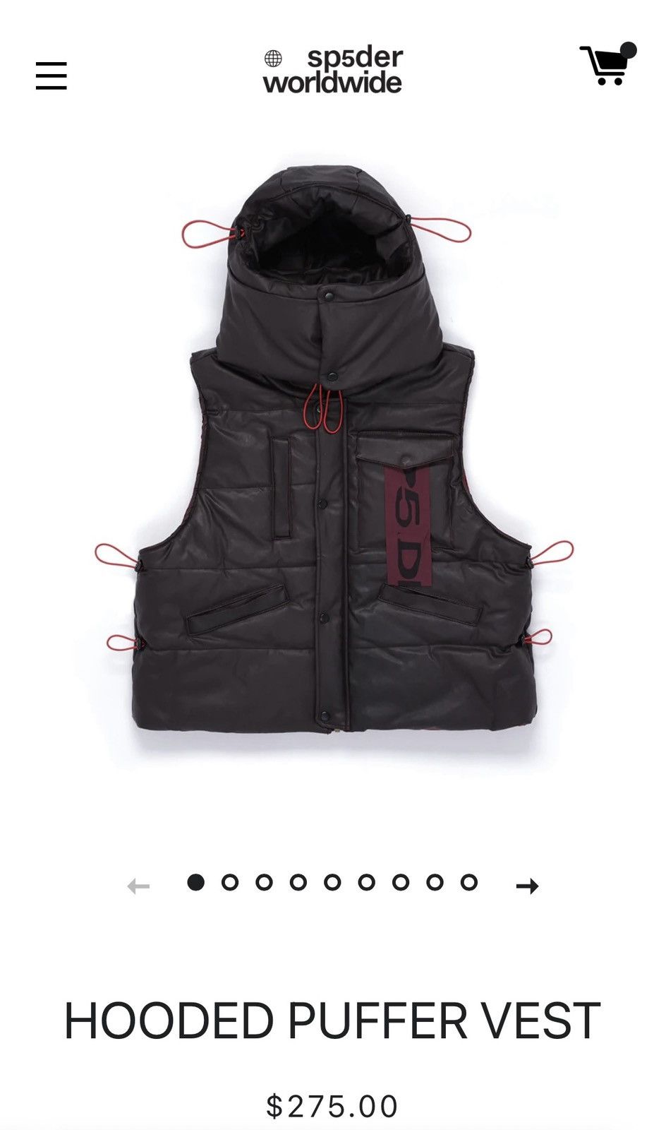 Sp5der Hooded puffer vest (removable hood) with receipt | Grailed