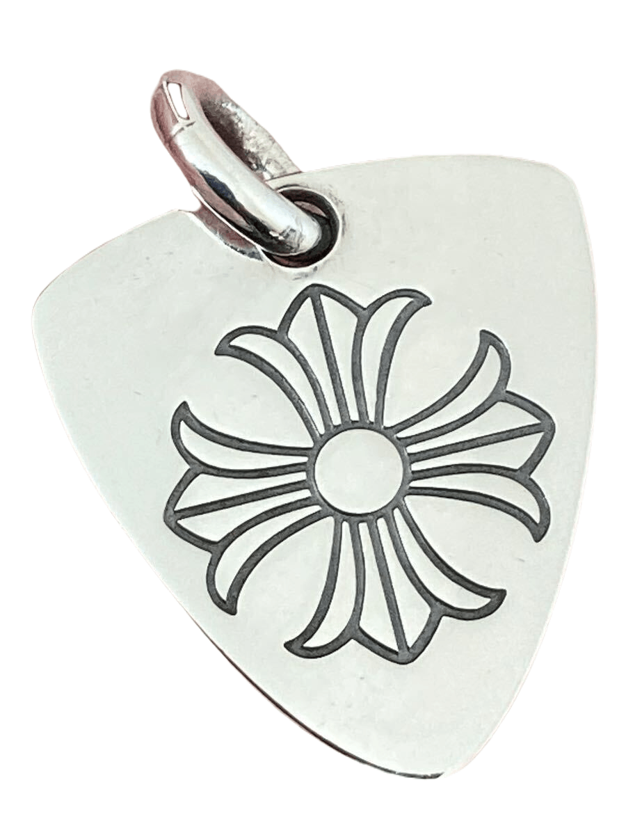 Chrome Hearts Chrome Hearts Gothic Plus Cross guitar pick dog tag *NEW ...