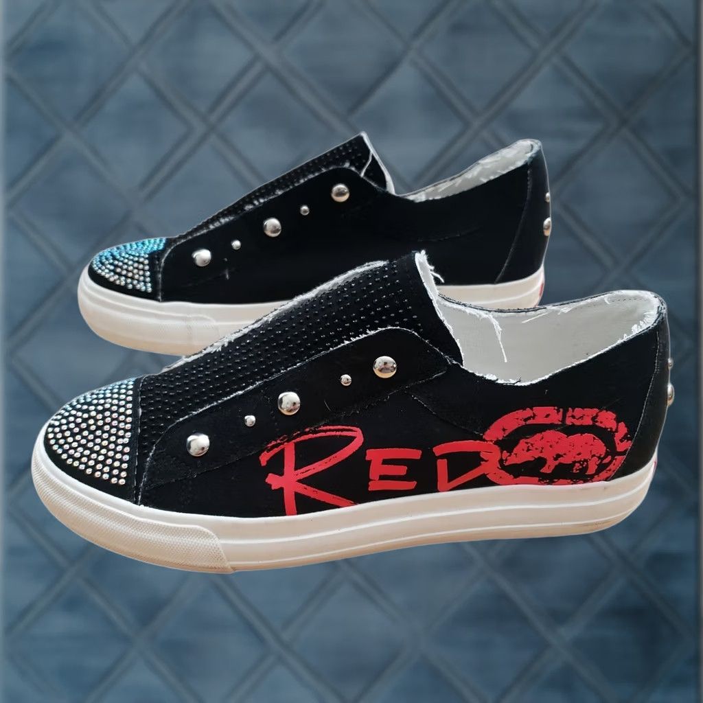 Vintage Ecko Red Poppy 158L Black Rhino Slip On Sneakers Women Size 9 ...