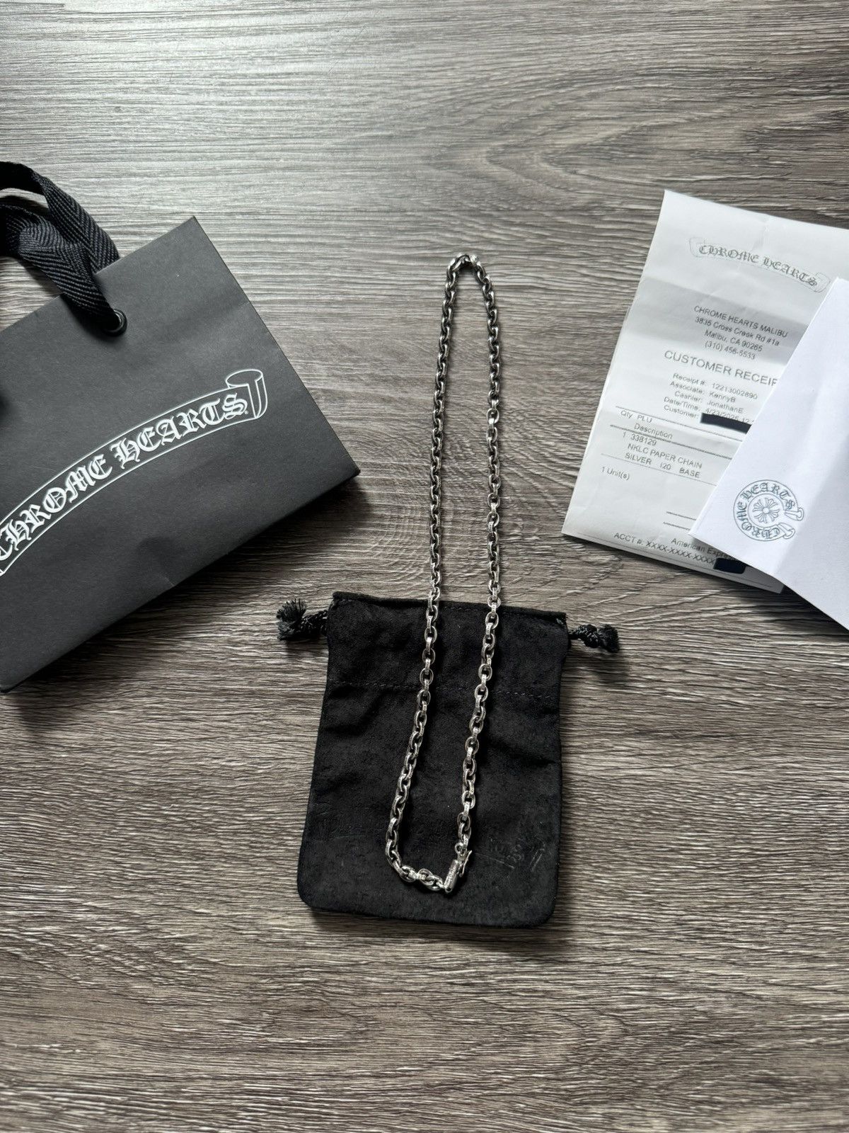 Chrome Hearts Chrome Hearts Paper Chain 20’ Inch Silver Necklace Brand ...