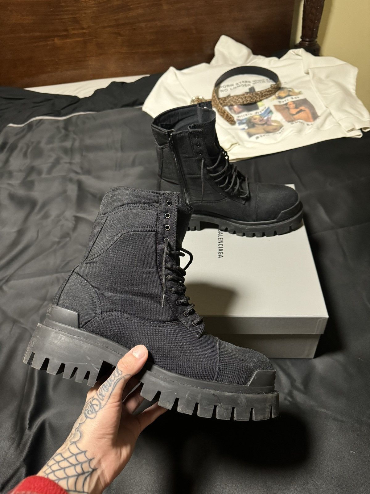 Balenciaga Balenciaga Canvas Strike Combat Boot | Grailed