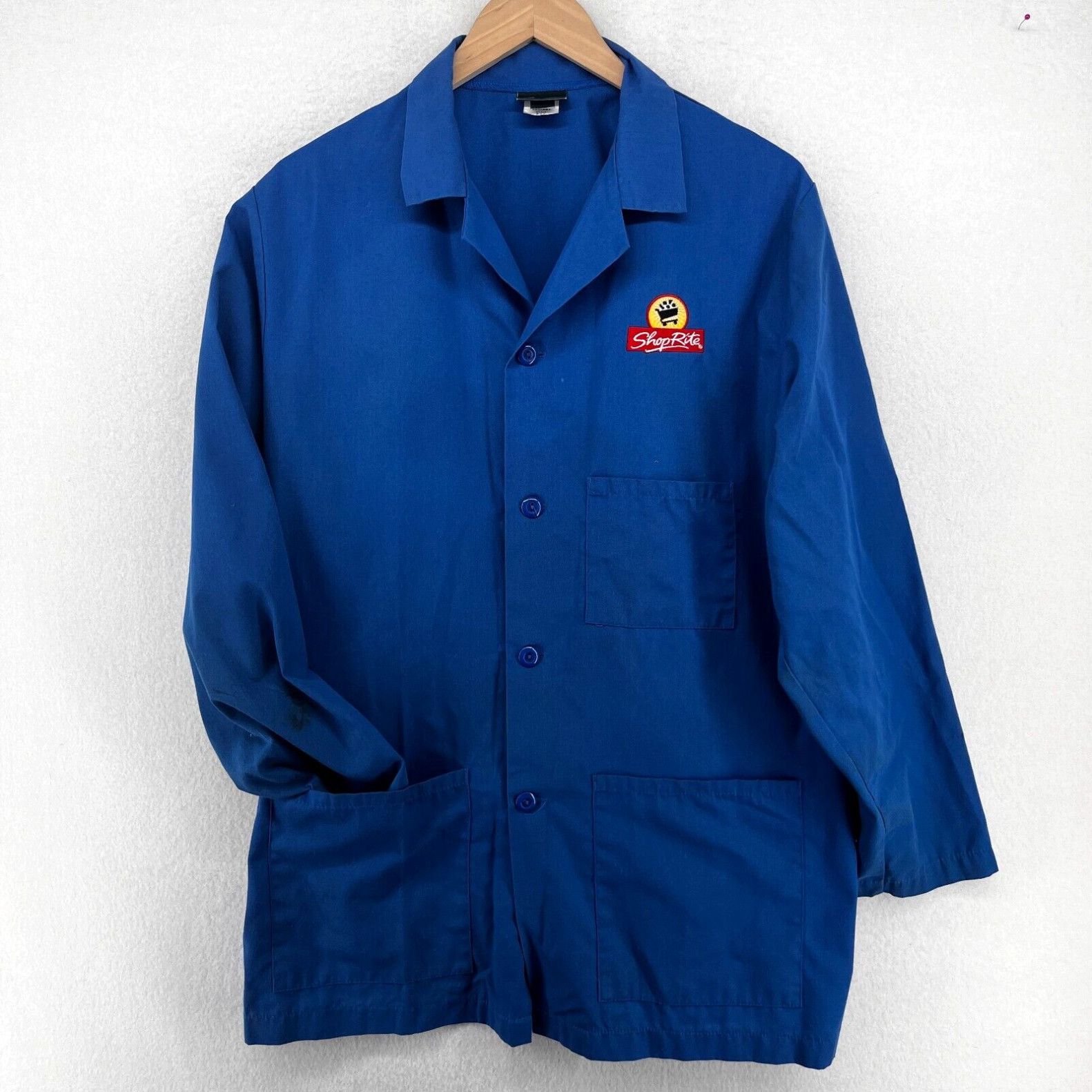 Vintage SHOPRITE Jacket Men L Employee Uniform Supermarket Butcher Deli ...