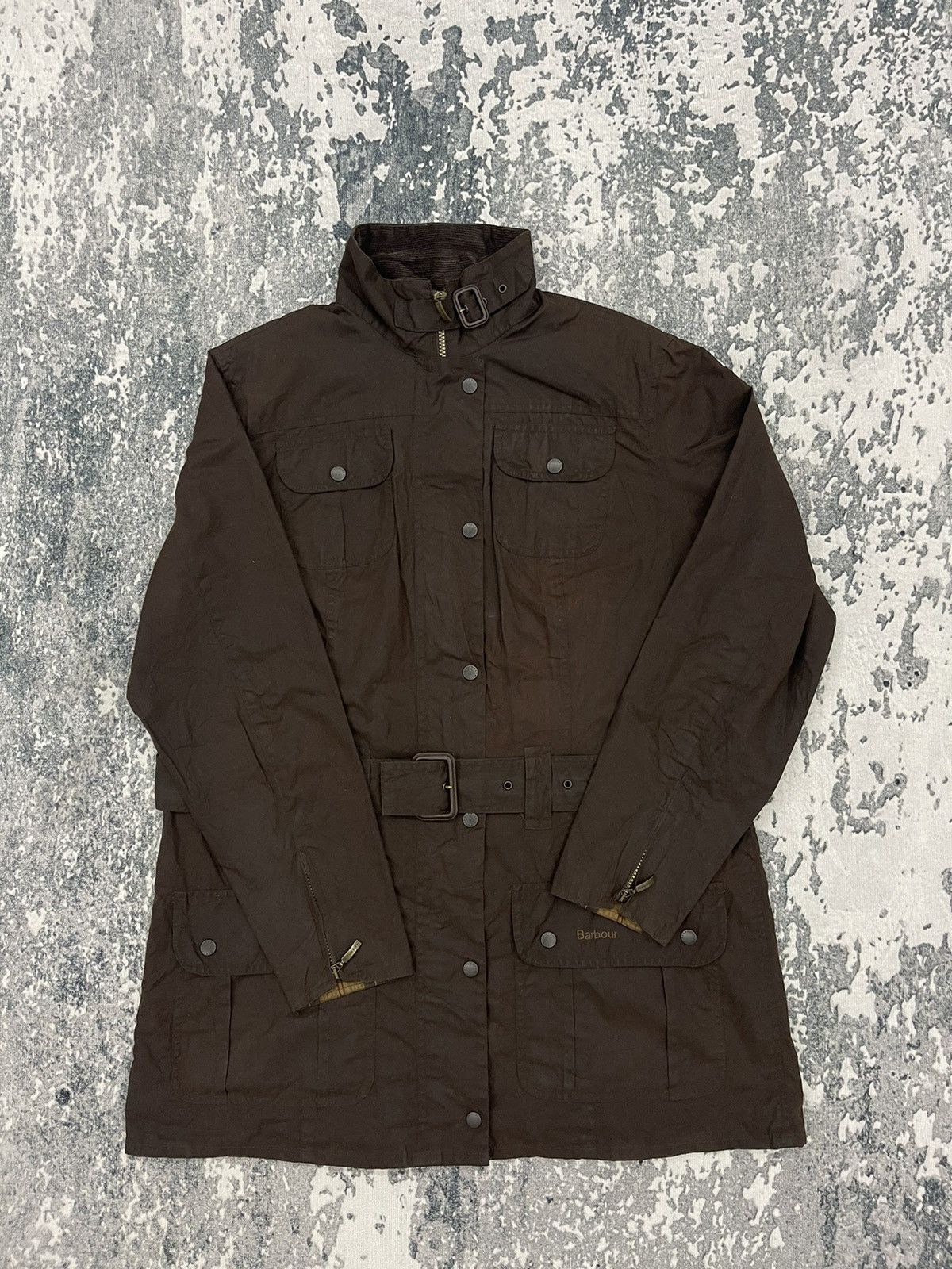 Barbour × Streetwear × Waxed Barbour Flyweight Utility Mac Waxed Jacket ...