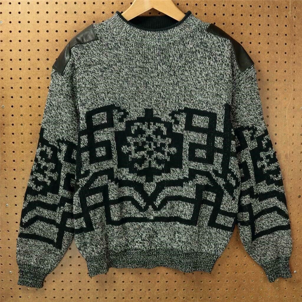 Point Zero vtg 80's 90's POINT ZERO abstract print sweater MEDIUM ugly ...