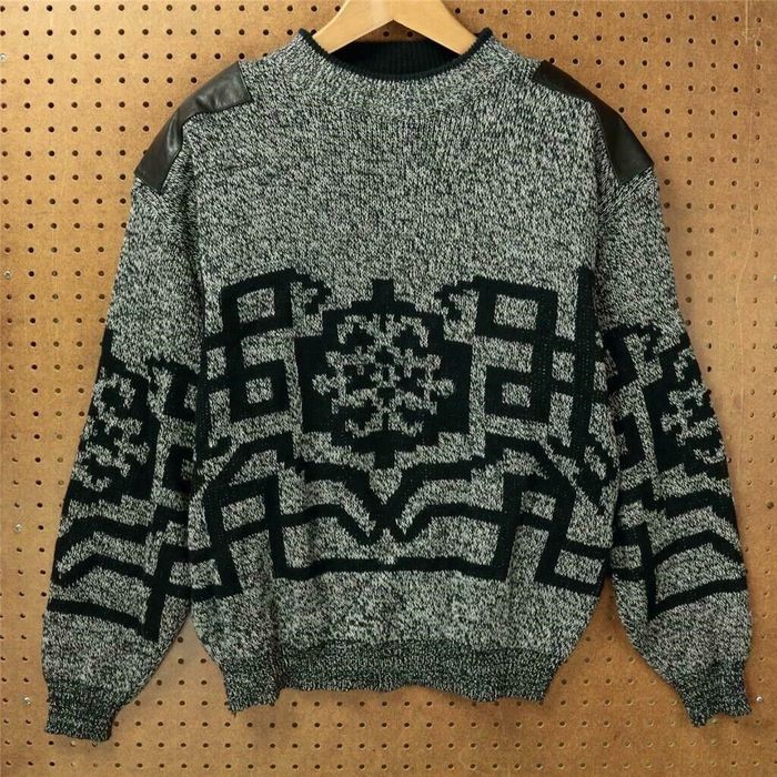 Point Zero vtg 80's 90's POINT ZERO abstract print sweater MEDIUM ugly ...