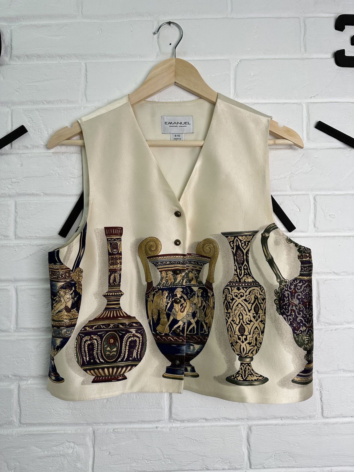Designer × Emanuel Ungaro × Vintage 90s EMANUEL UNGARO Silk Amphora ...