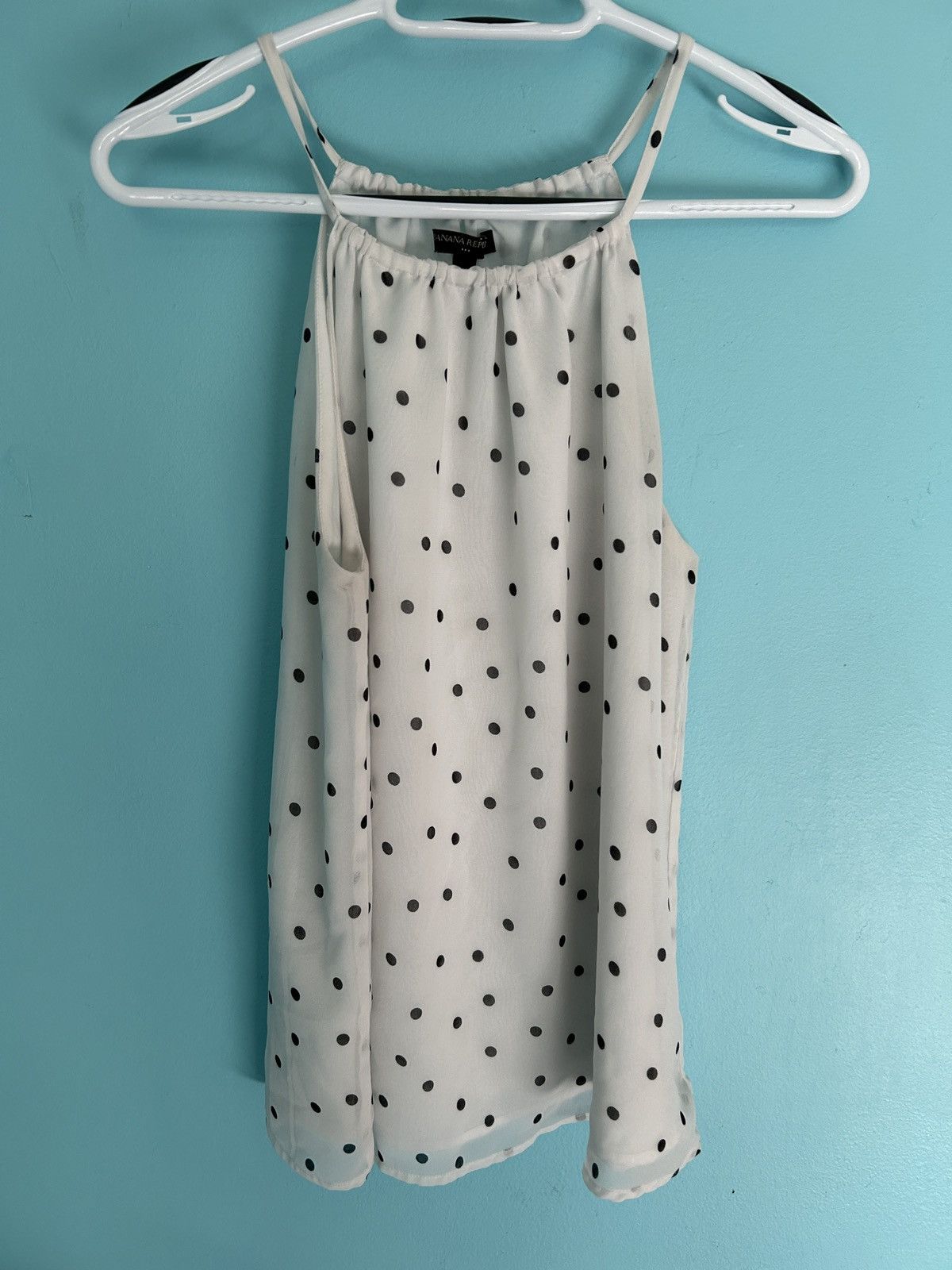 Banana Republic White polka dot sleeveless blouse size M | Grailed