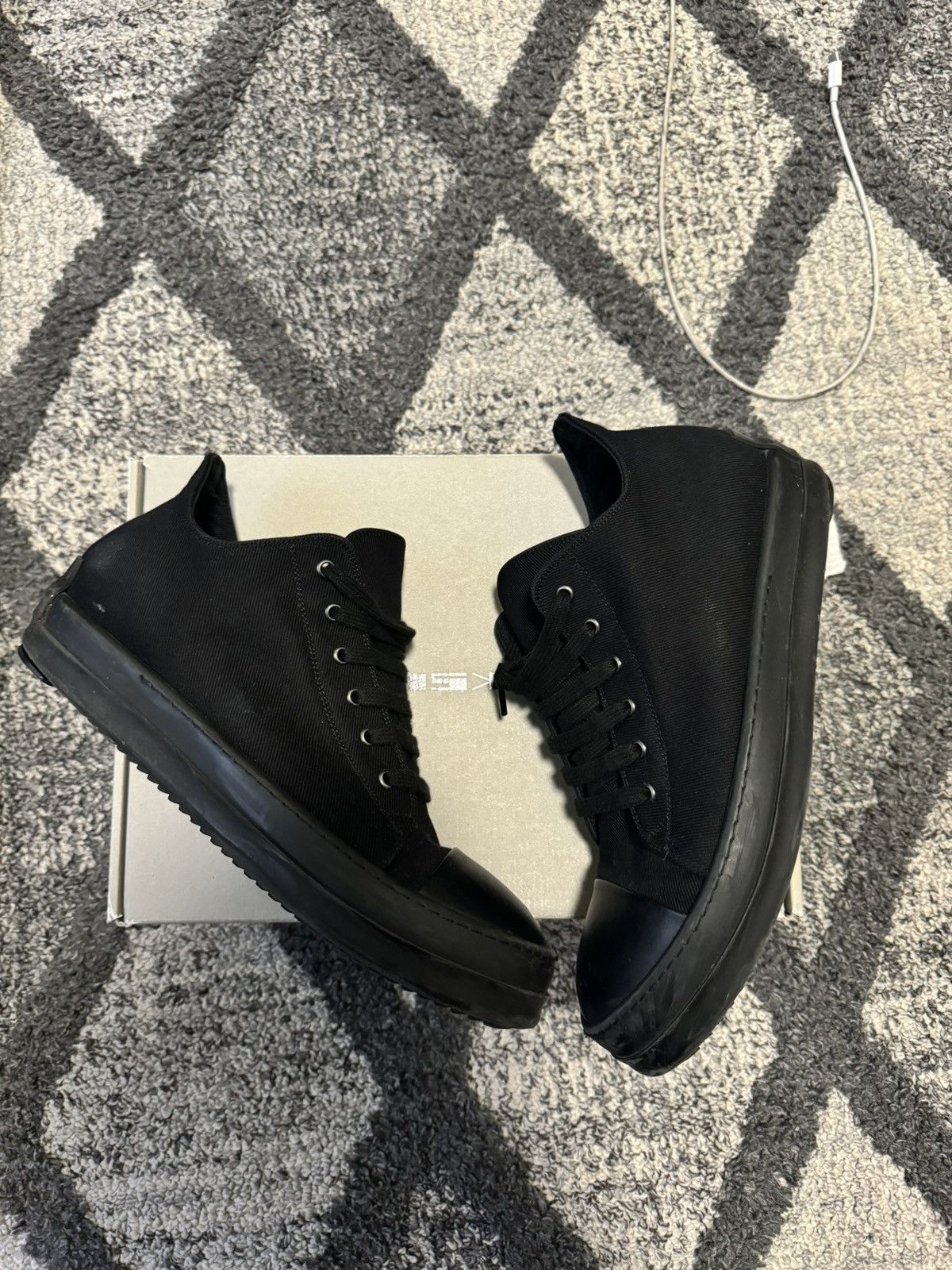 Rick Owens × Rick Owens Drkshdw Sold Rick Owens Ramones Low All Black ...