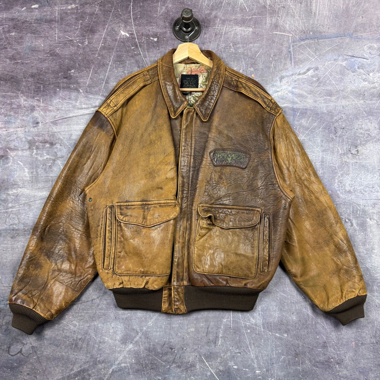 Avirex × Streetwear × Vintage 90s Brown Avirex Flying Tigers A2 Leather Bomber Jacket 0508 | Grailed