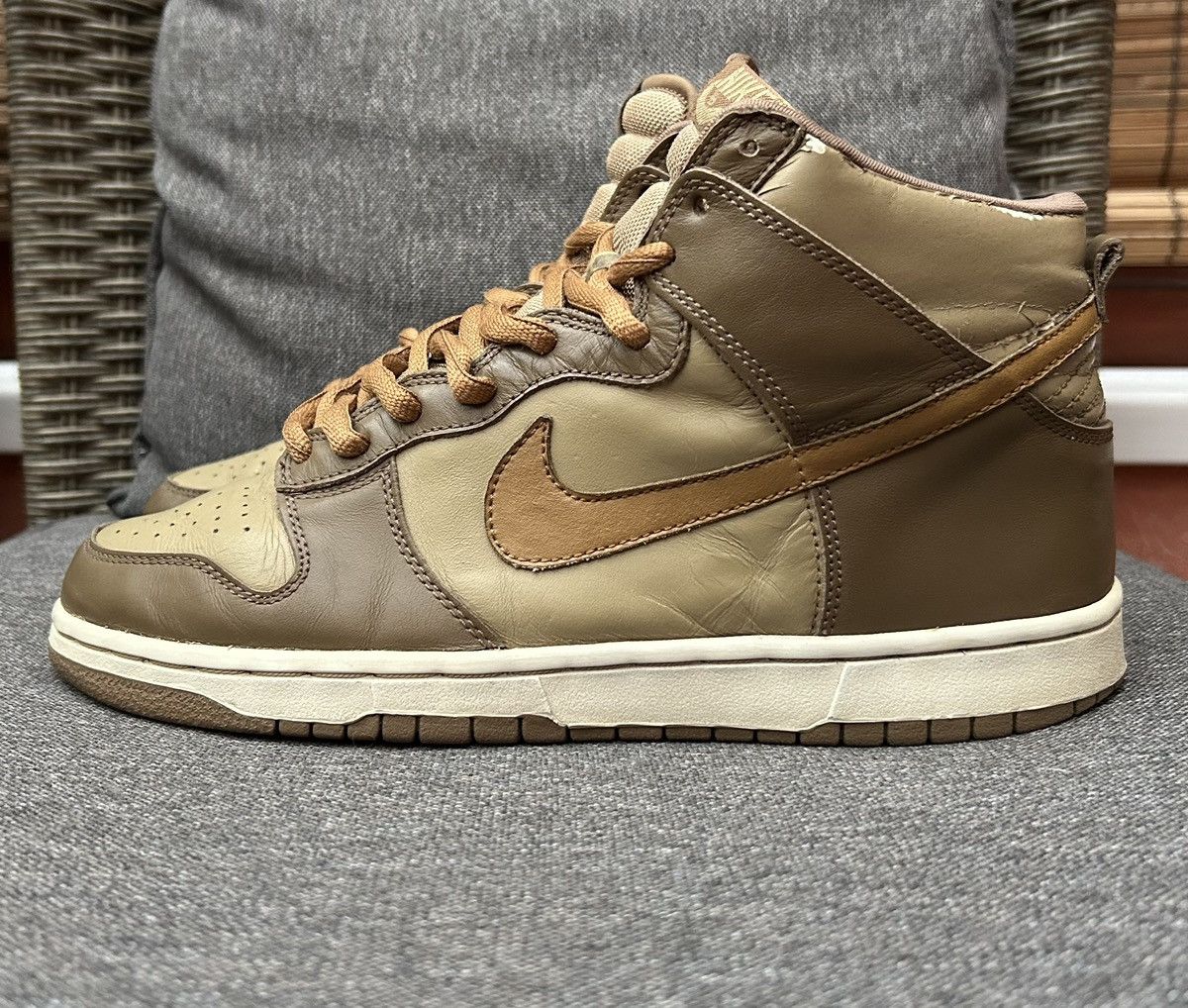 Nike Vintage 2003 Nike Dunk High “UNSTUSSY” Hay Maple Taupe | Grailed