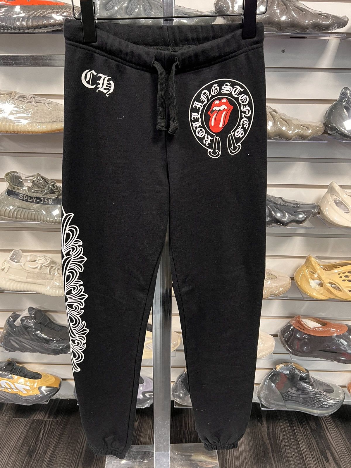Chrome Hearts Chrome Hearts Rolling Stones Black Sweatpants | Grailed