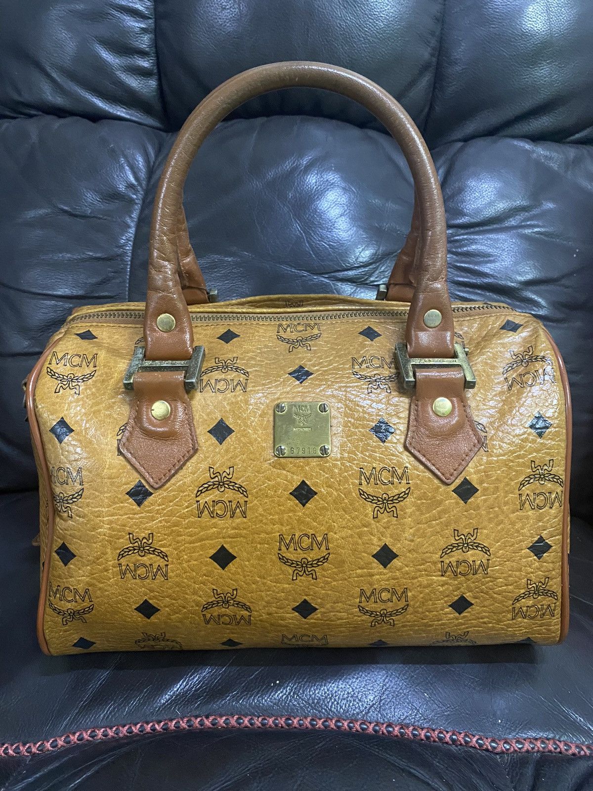 MCM Authentic Vintage MCM Monogram Speedy 30 Hand Bag | Grailed