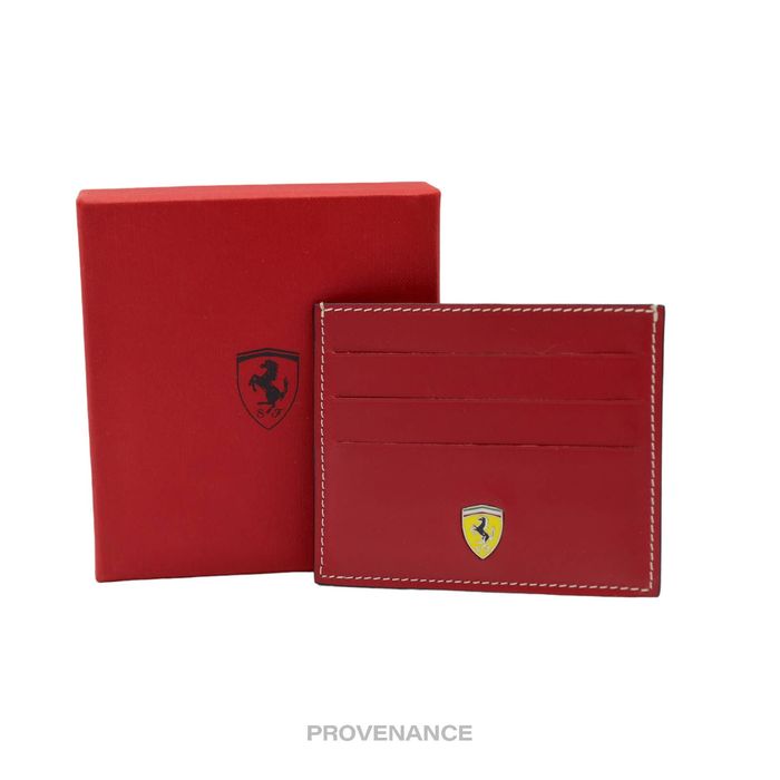 Ferrari 🔴 Ferrari Card Holder Wallet - Red Leather | Grailed