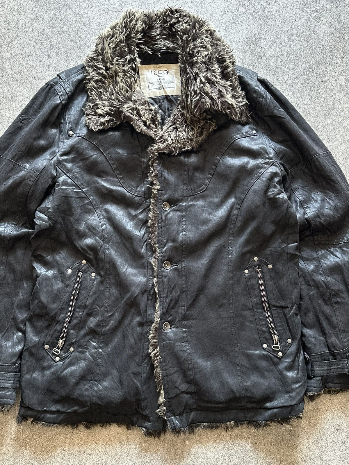 Tornado Mart Japanese Bondage Punk Vkei Western Style Faux fur Jacket ...