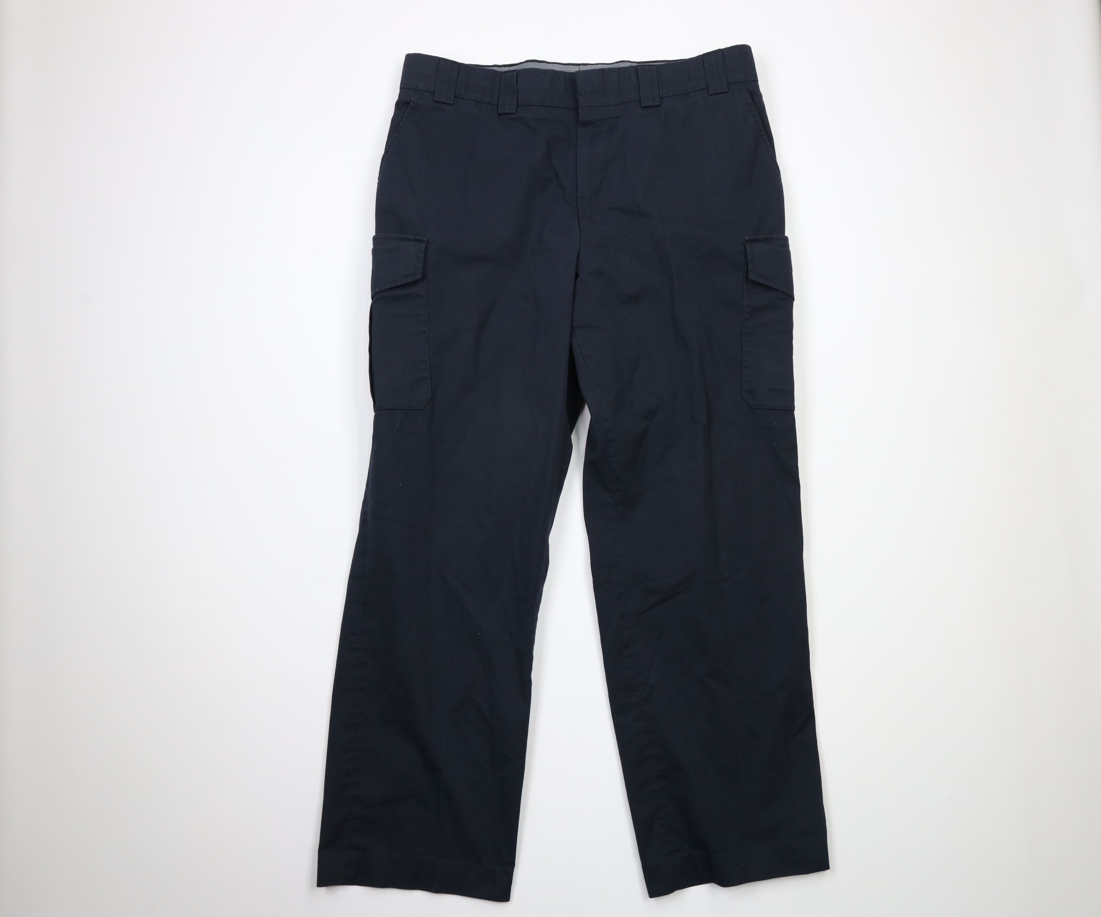 Vintage Vintage Streetwear Fit Wide Leg Cargo Pants Navy Blue | Grailed