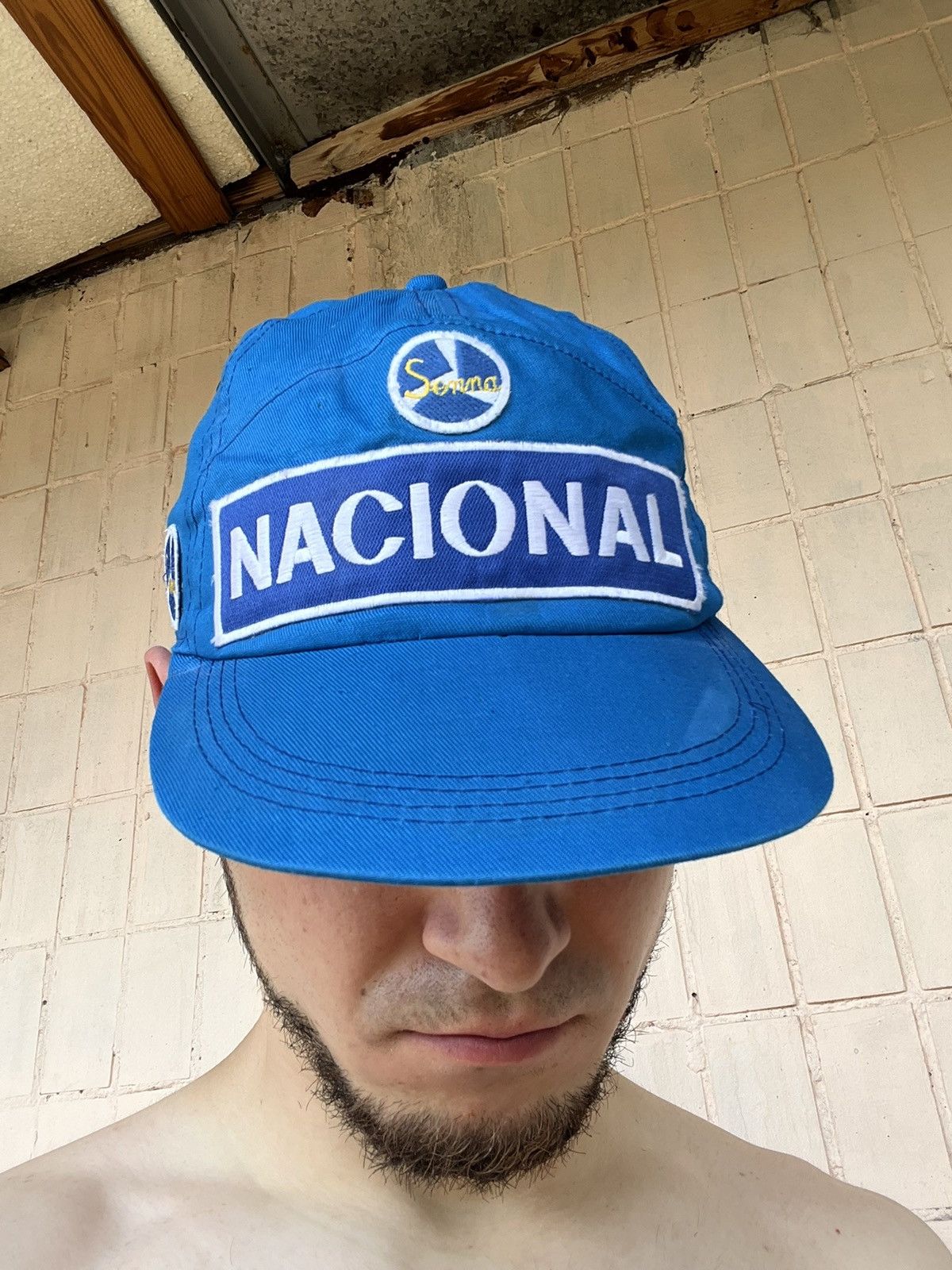 Hat × Racing × Rare Vintage Ayrton Senna Nacional 80s cap hat F1 | Grailed