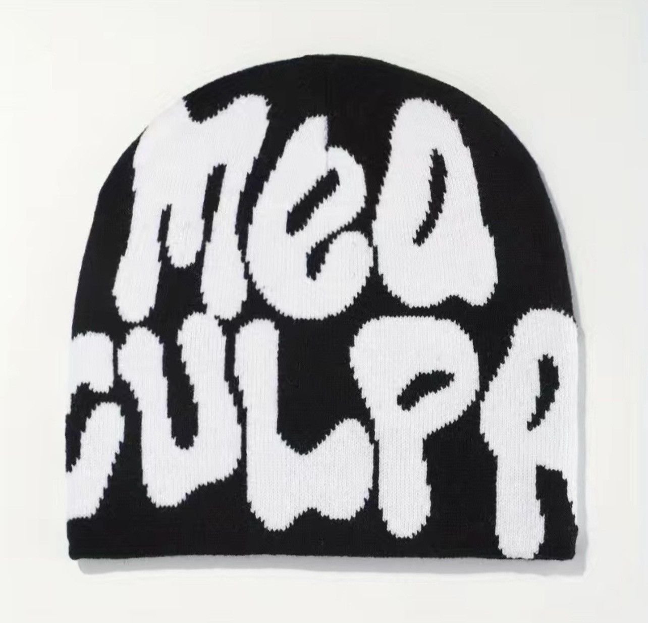 Hat Black And White Mea Culpa Beanie Grailed