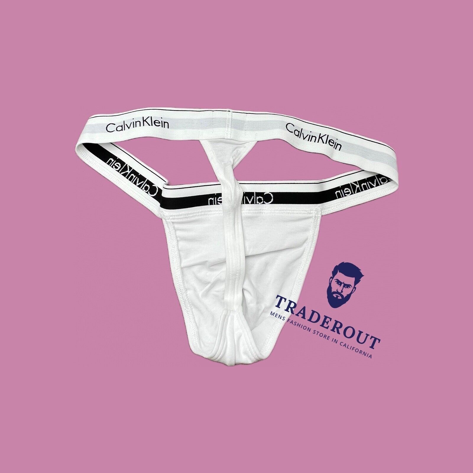 Calvin Klein Calvin Klein CK mens white modern cotton G-string thong ...