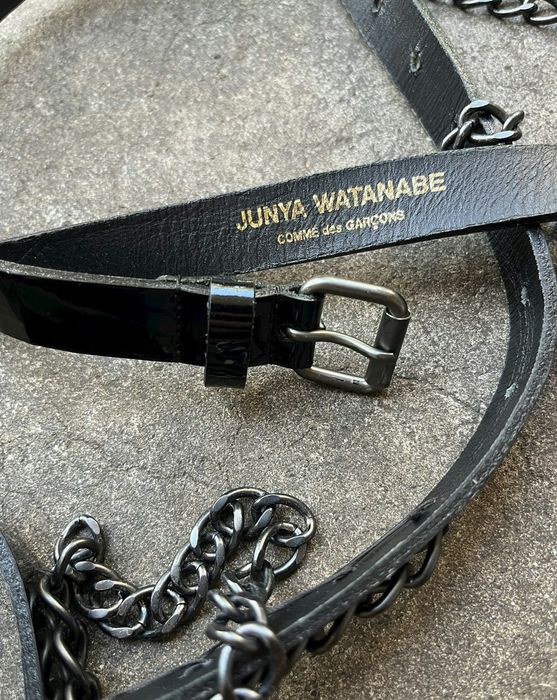 Junya Watanabe Junya Watanabe Chain Link Wrap Bondage Leather Belt ...
