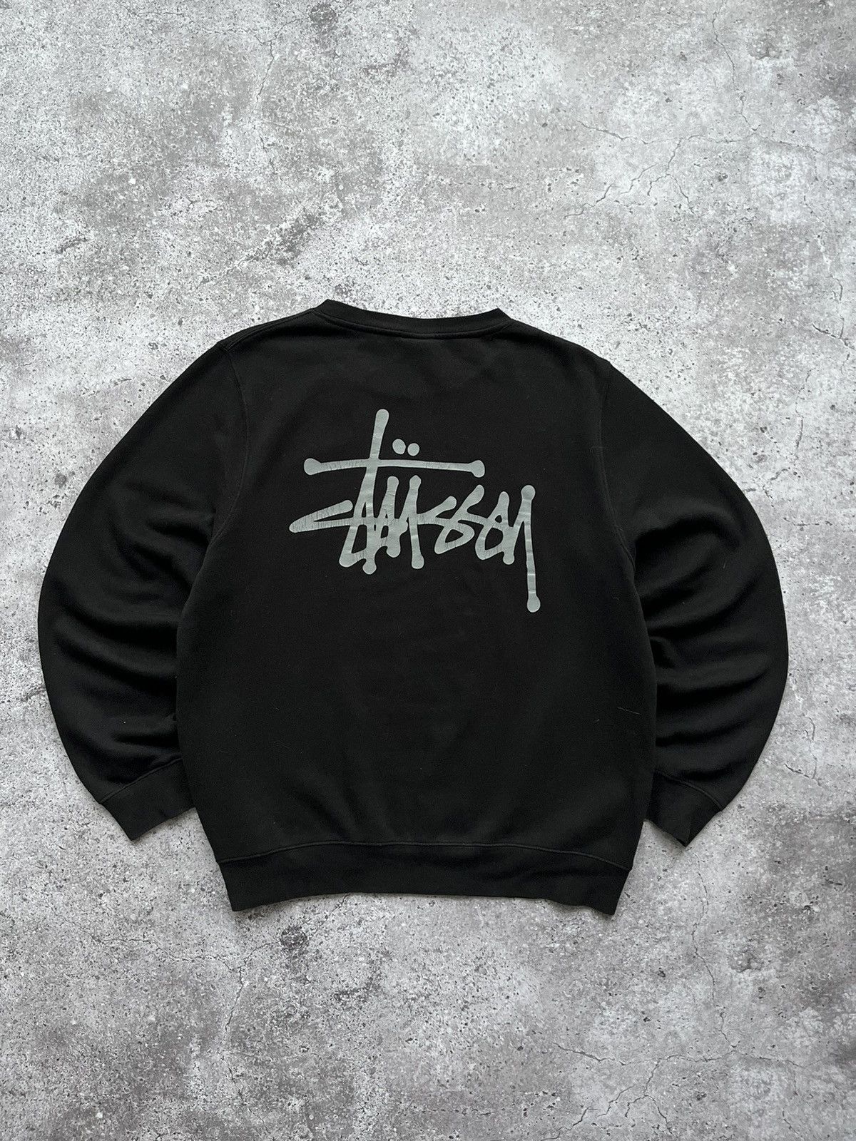 Stussy Vintage Stussy Made In USA Black Sweatshit Big Logo | Grailed