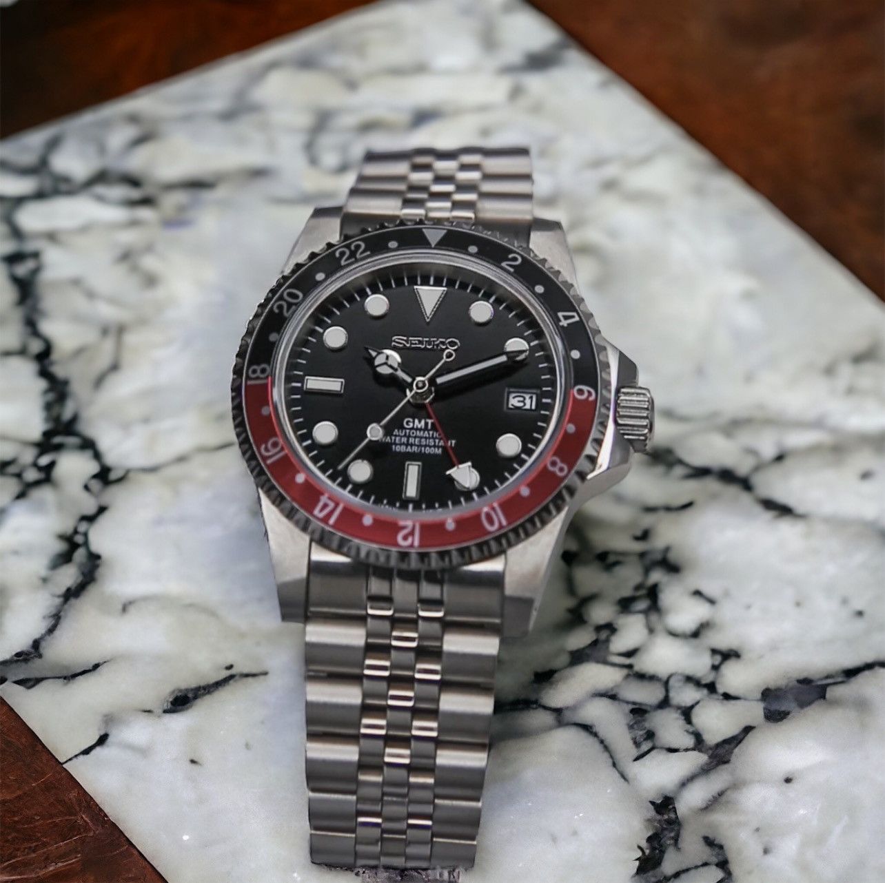 Seiko Seiko GMT-Master 1 Coke Black Dial Steel Automatic Watch | Grailed