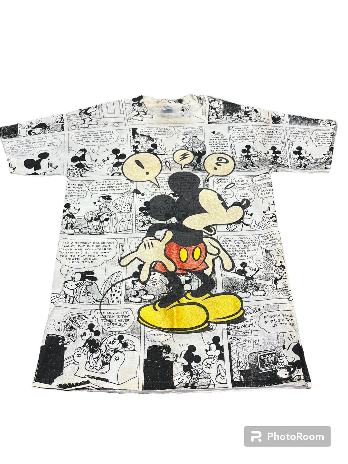 Vintage Vintage 90’s Mickey Mouse Disney AOP Comic Strip Shirt | Grailed