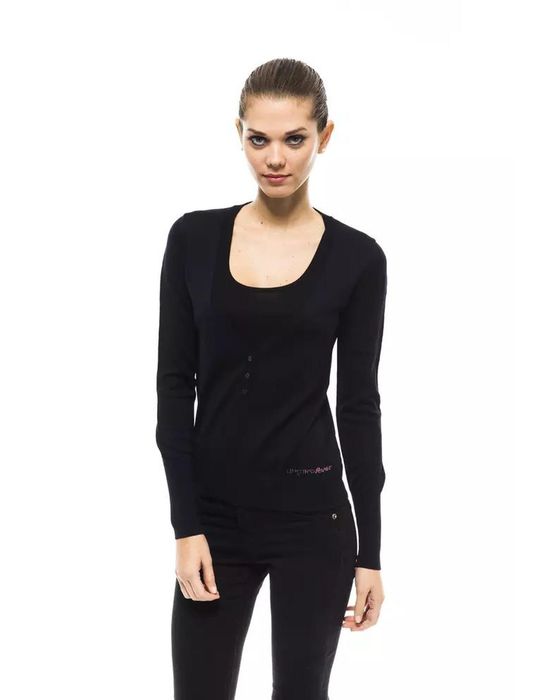 Emanuel Ungaro V Neck Wool Sweater with Logo Detail | Grailed