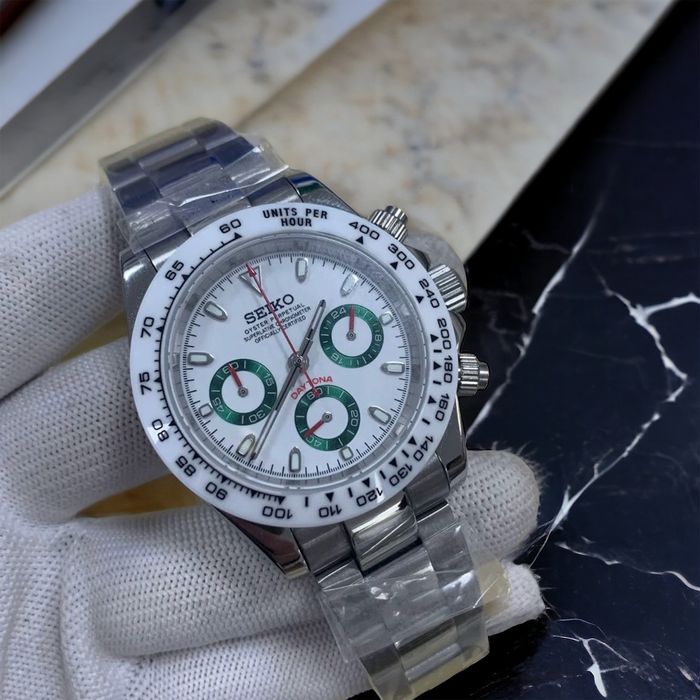 Seiko Seiko Mod Daytona White Dial Stainless Steel luxury Watch | Grailed
