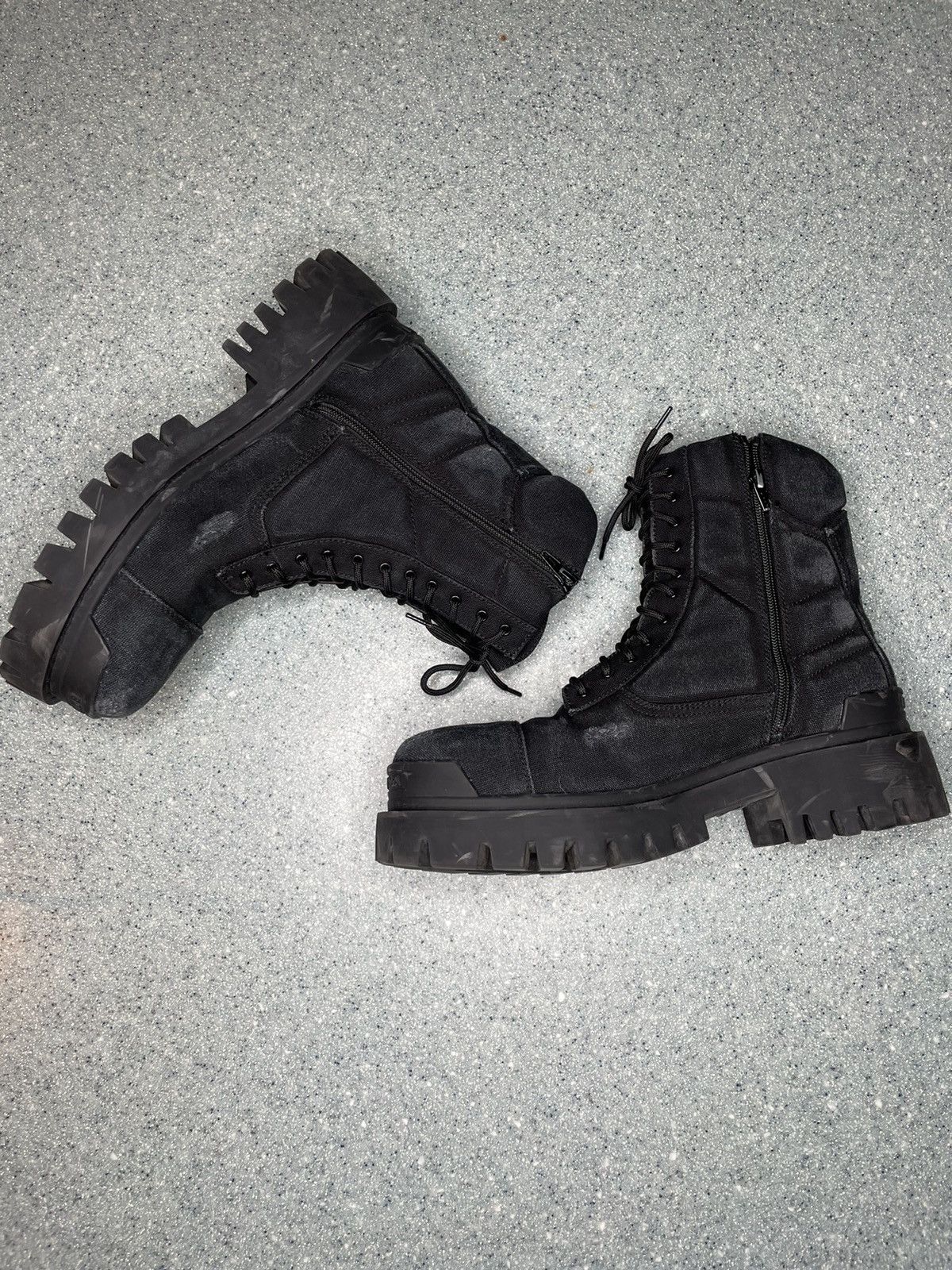 Balenciaga Balenciaga Canvas Distressed Strike Boots | Grailed