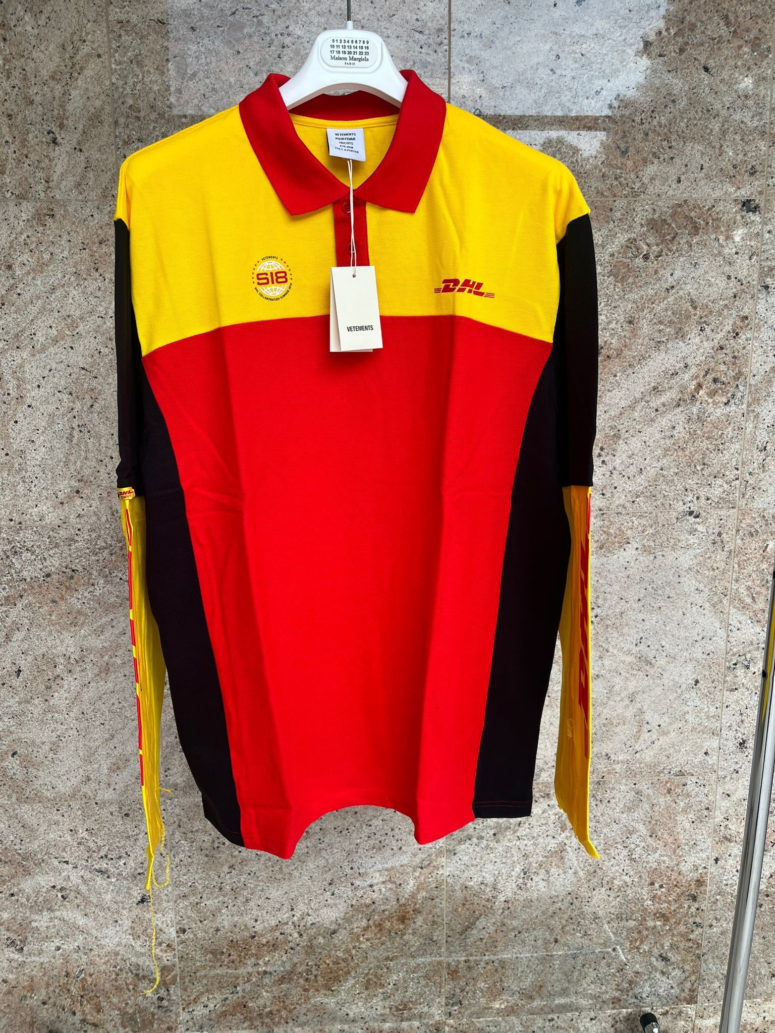 Vetements SS18 DHL Logo Polo in Multicolor | Grailed