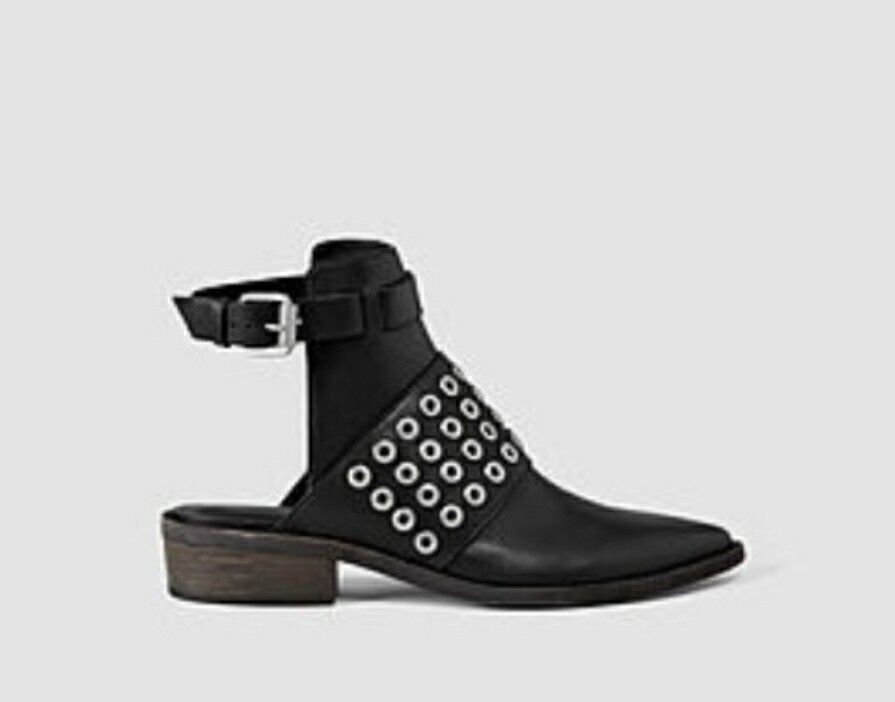 Allsaints ALL SAINTS Yannis Leather Open Back Booties | Grailed