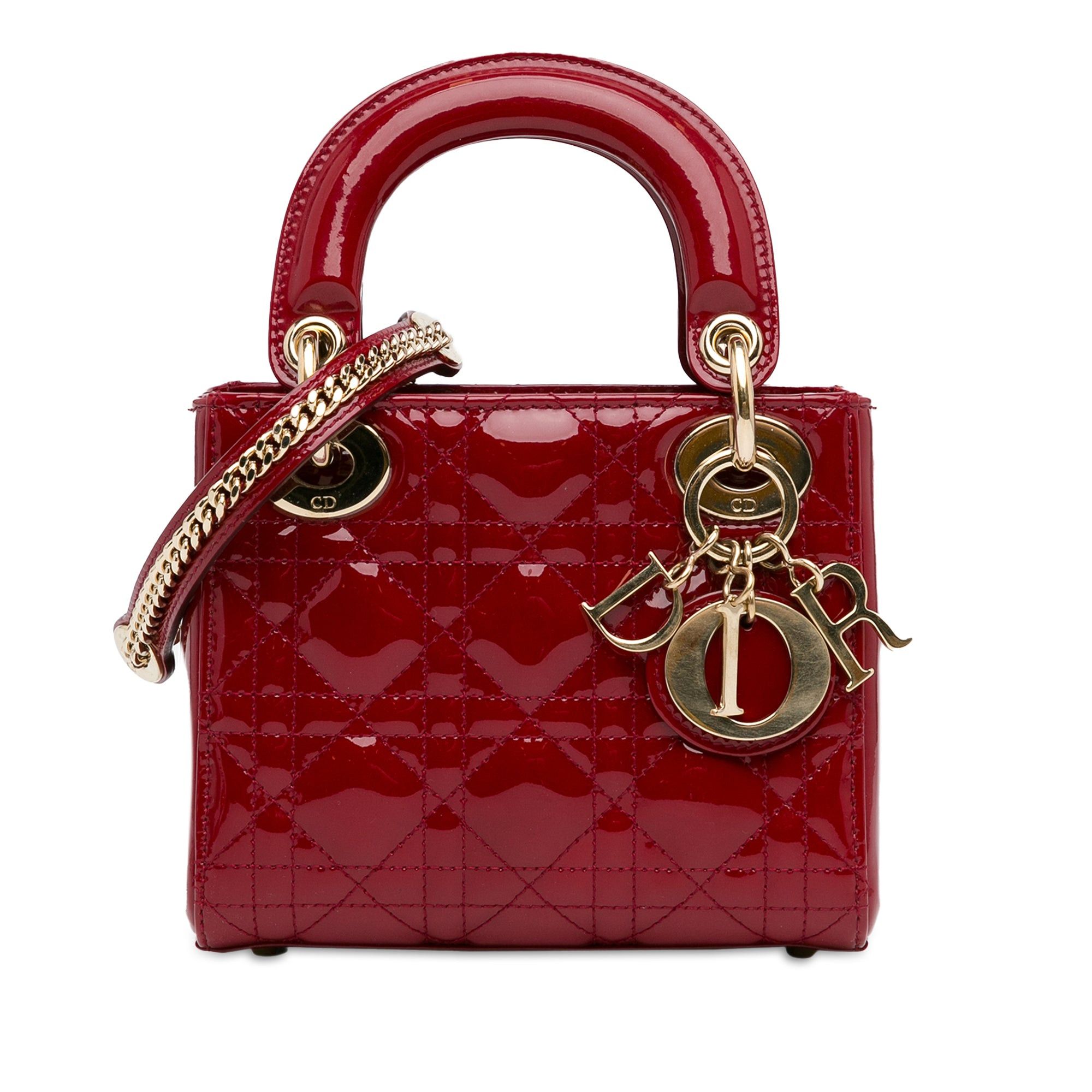 Dior Dior Mini Patent Cannage Lady Dior Red | Grailed
