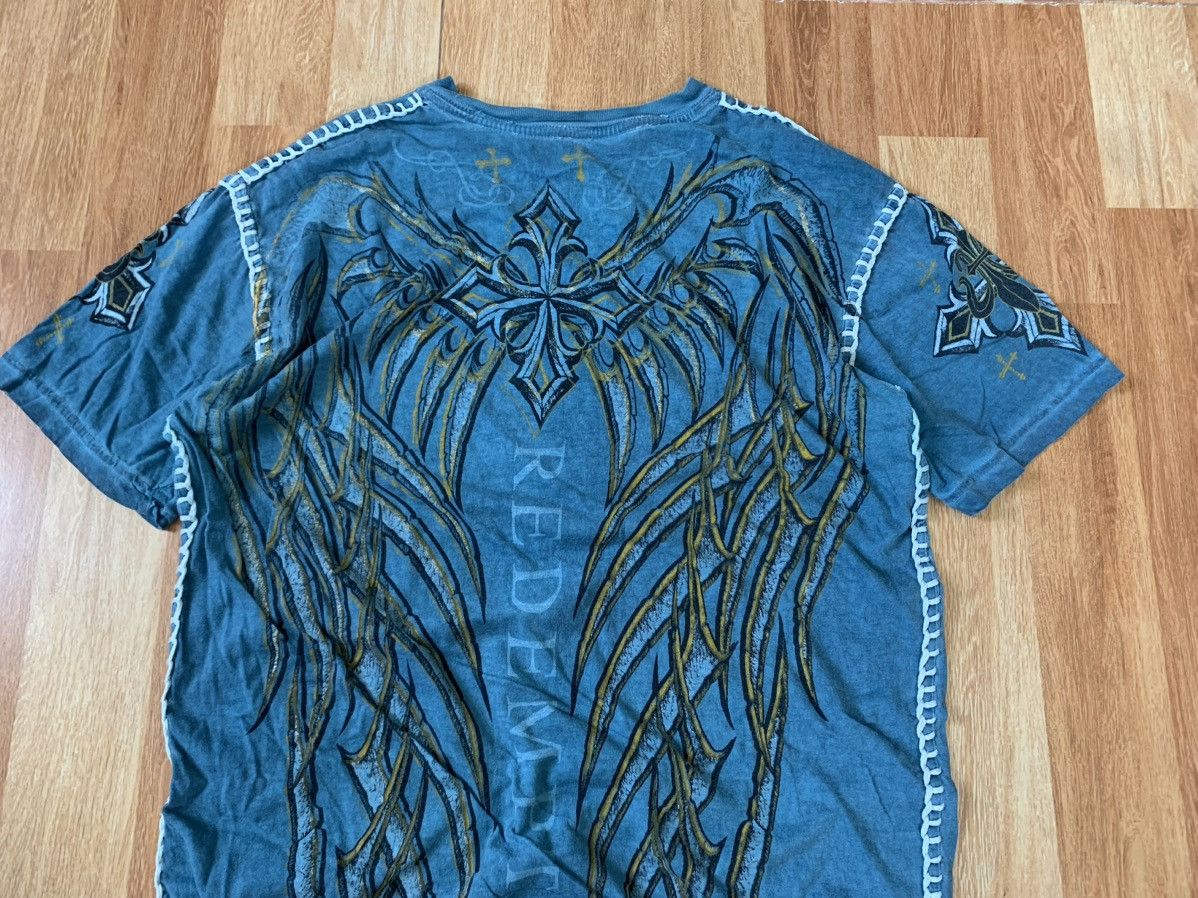 Raw State Raw State Cross Wings Y2K Affliction Style Tee | Grailed