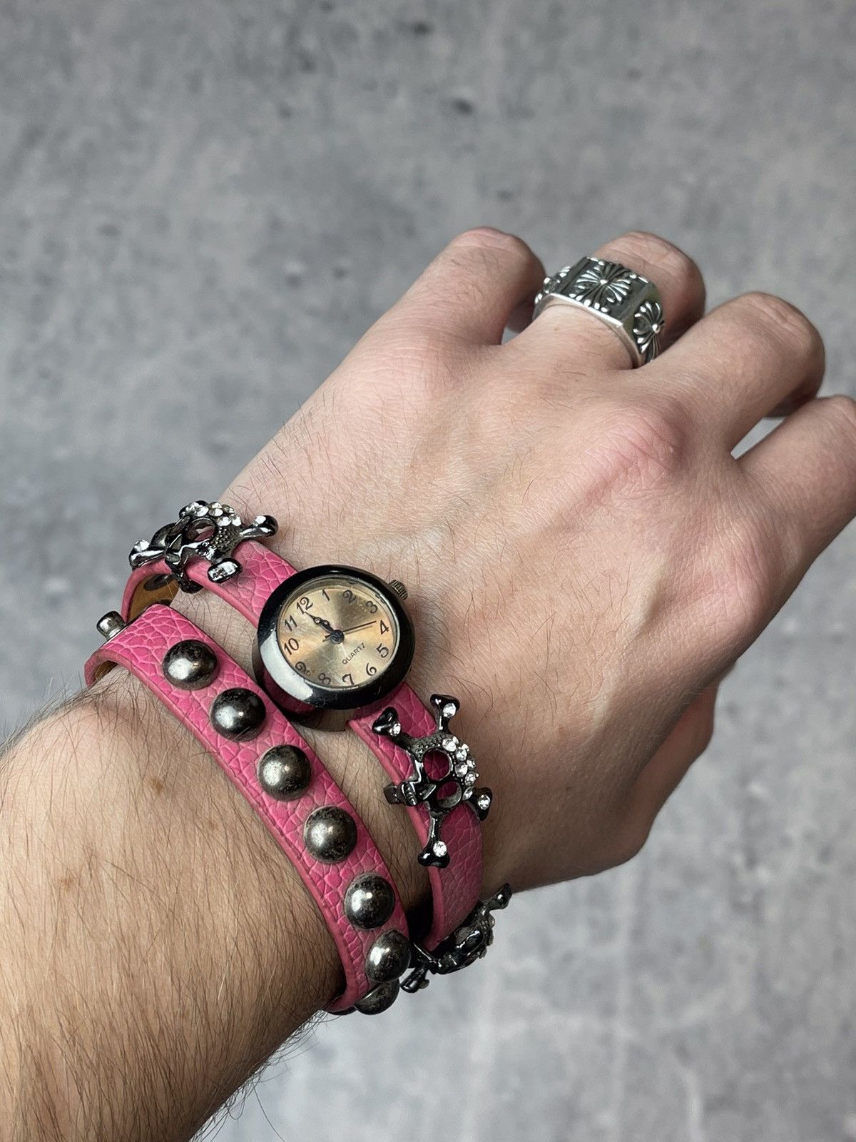 Vintage Work🫦Opium Pink watch long bracelet skeleton style Y2k | Grailed