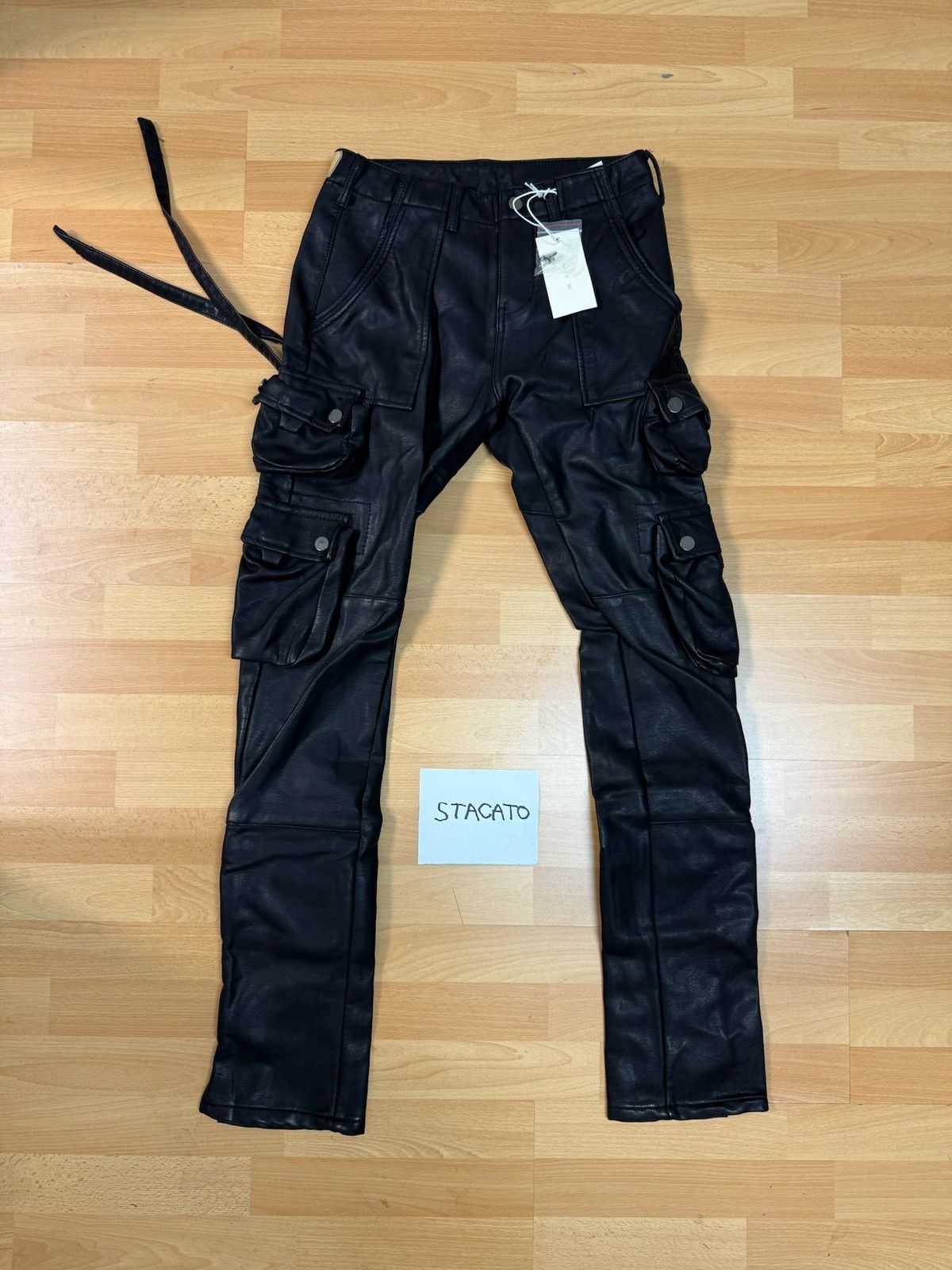 Leather × MNML Black Leather D152 Cargo Pants MNML | Grailed