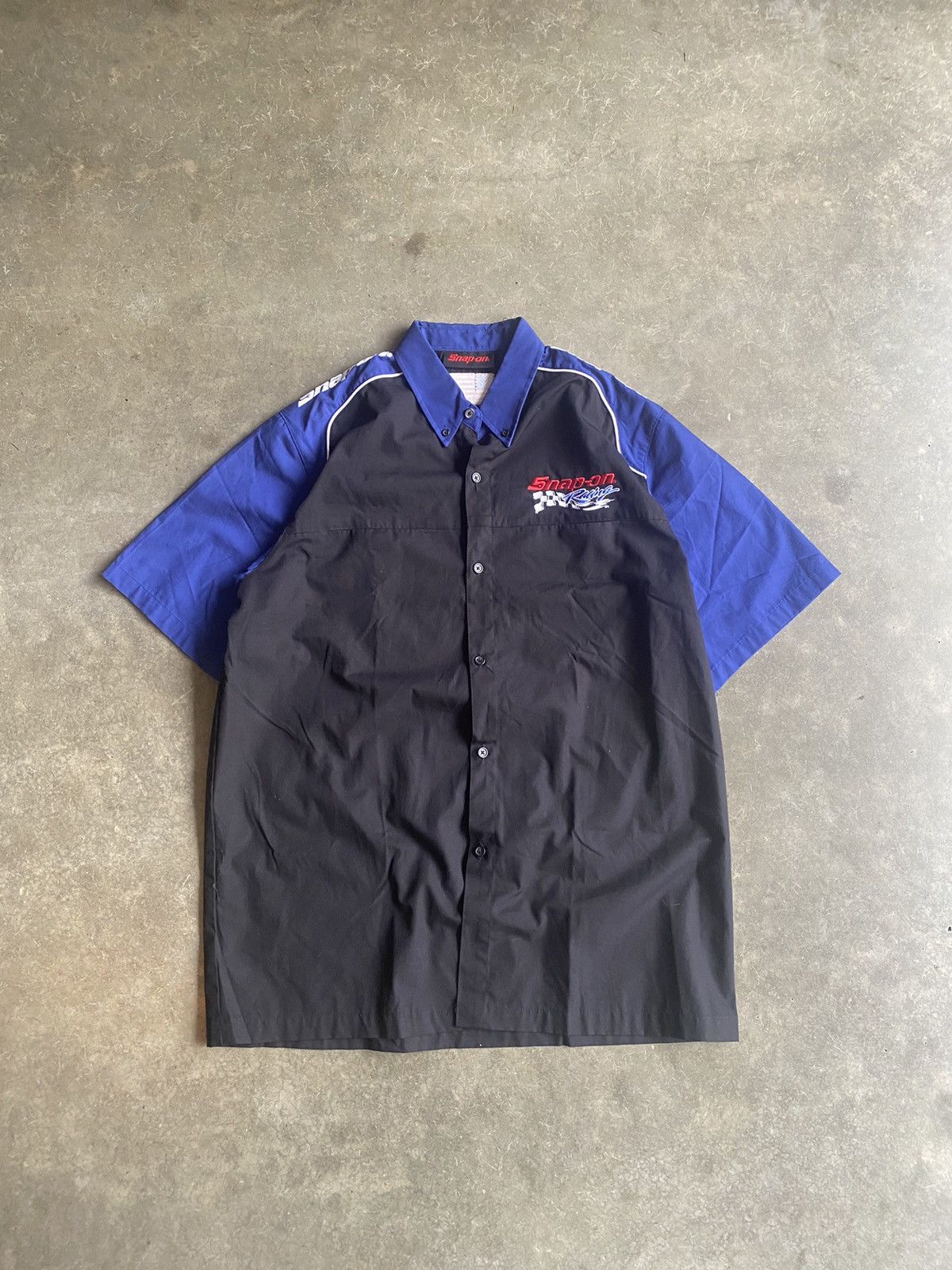 Racing × Streetwear × Vintage Y2K Snap-On Racing Button Up Shirt | Grailed
