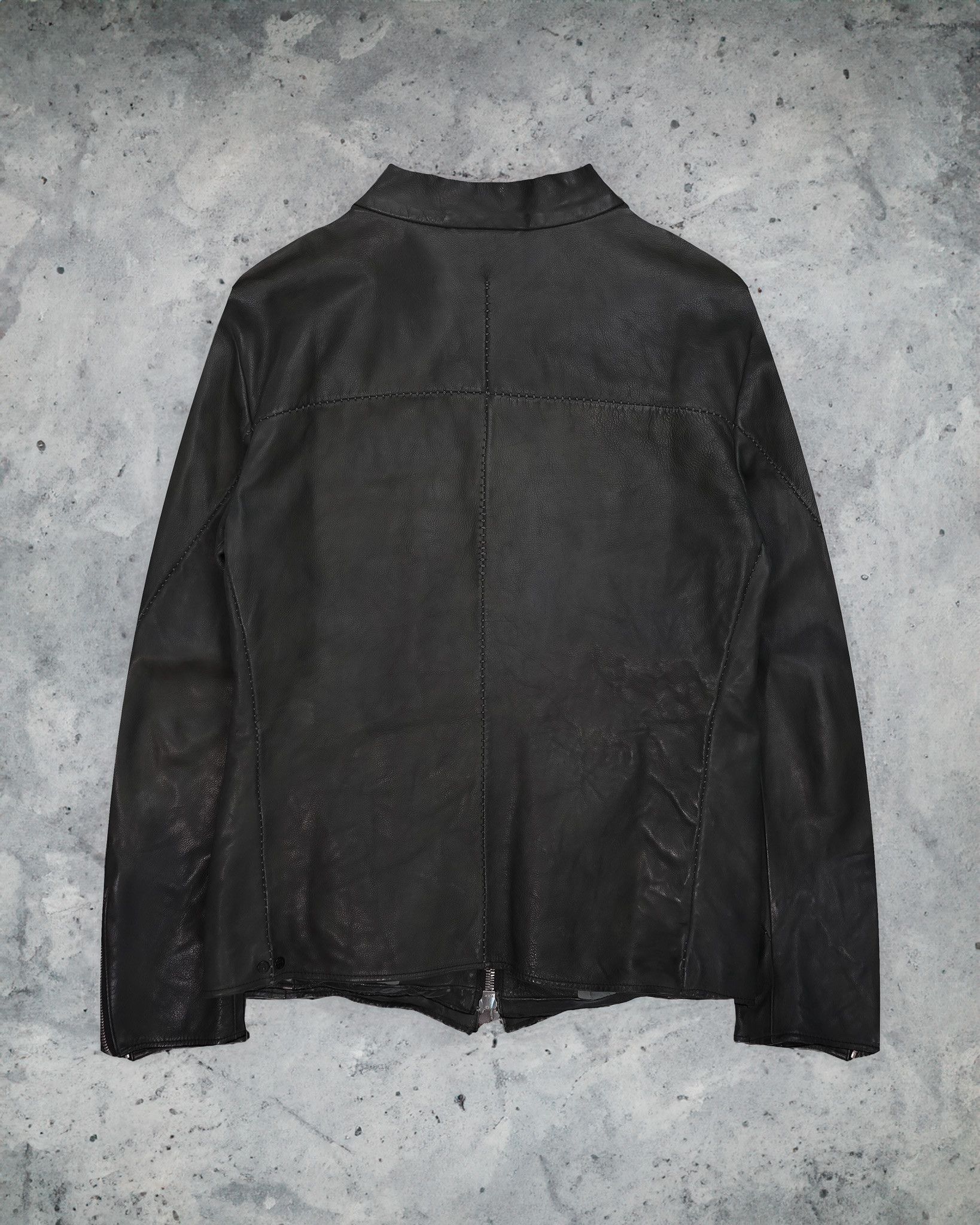 Incarnation Incarnation Scarstitch Spiral Sleeve Leather Jacket | Grailed