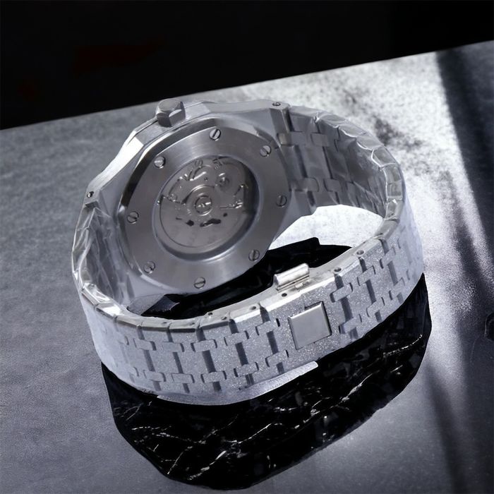 Seiko Seiko Mod Royal Oak Iced Out Grey Dial NH35 Automatic Watch | Grailed