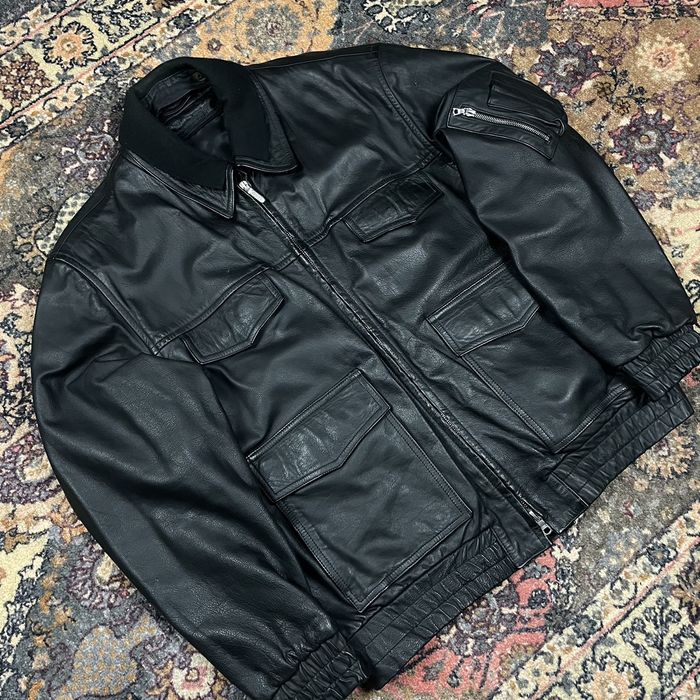 Vintage Vintage 1990s German Police Polizei Real Leather Jacket RARE ...