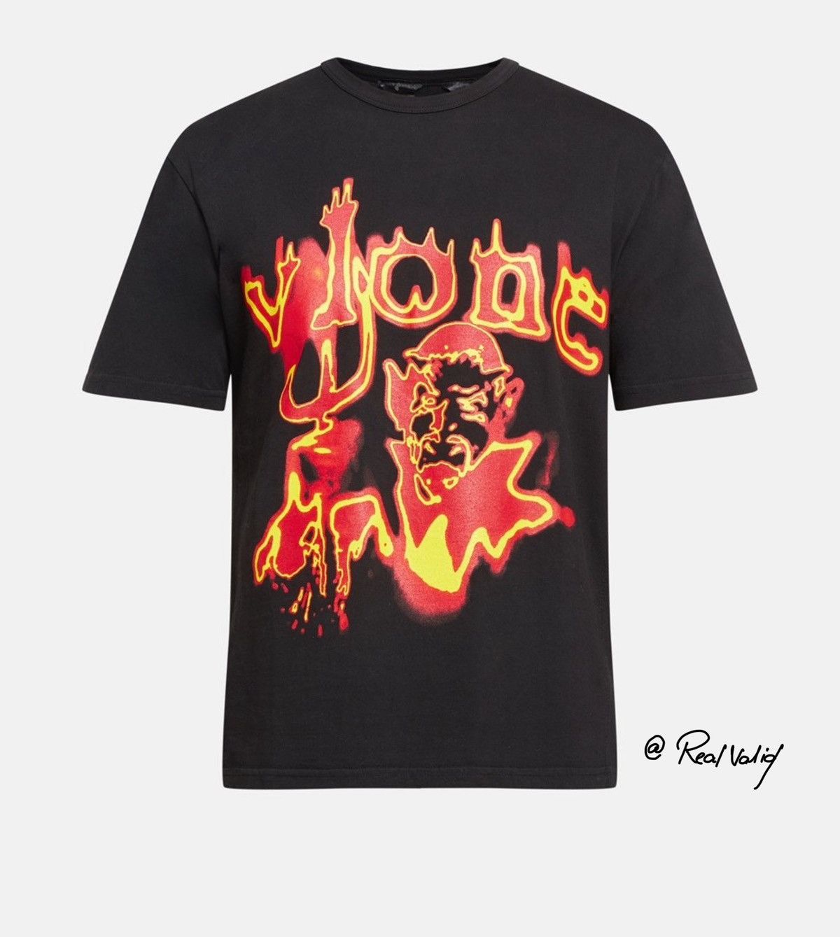 Vlone VLONE Devil Spit T-shirt black cotton | Grailed