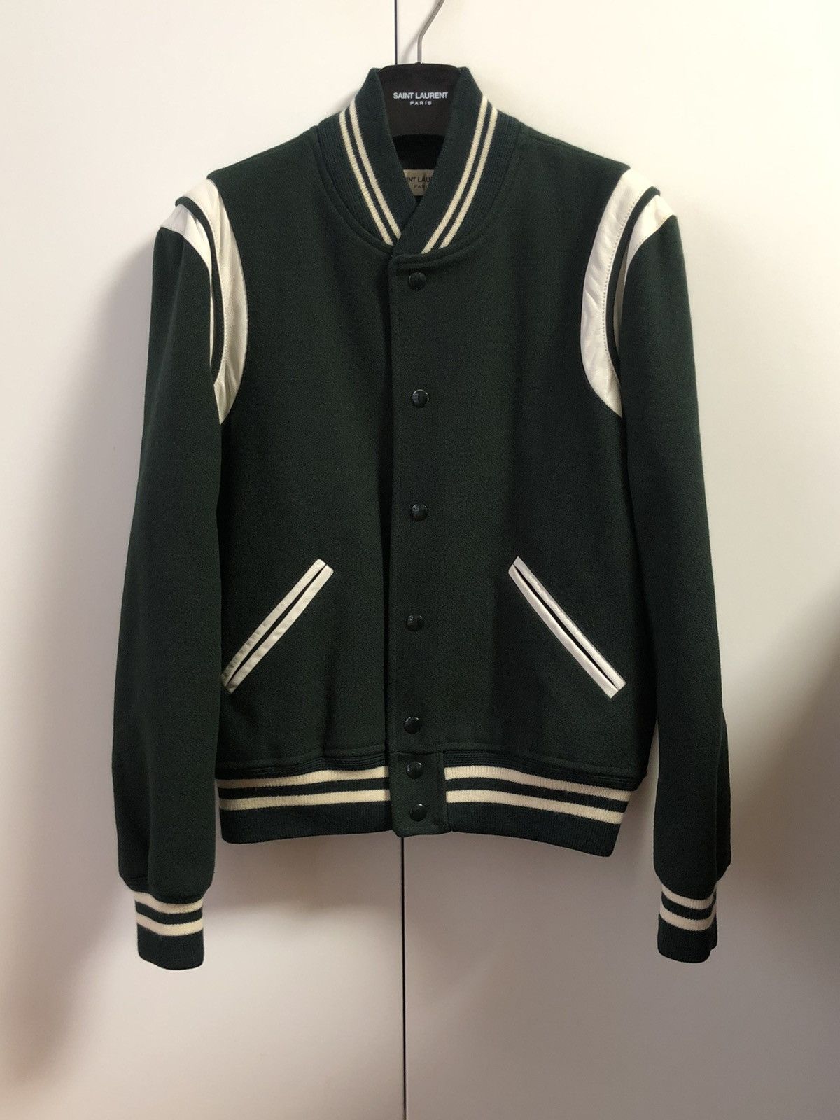 Saint Laurent Paris FW16 Dark Green Teddy Jacket | Grailed