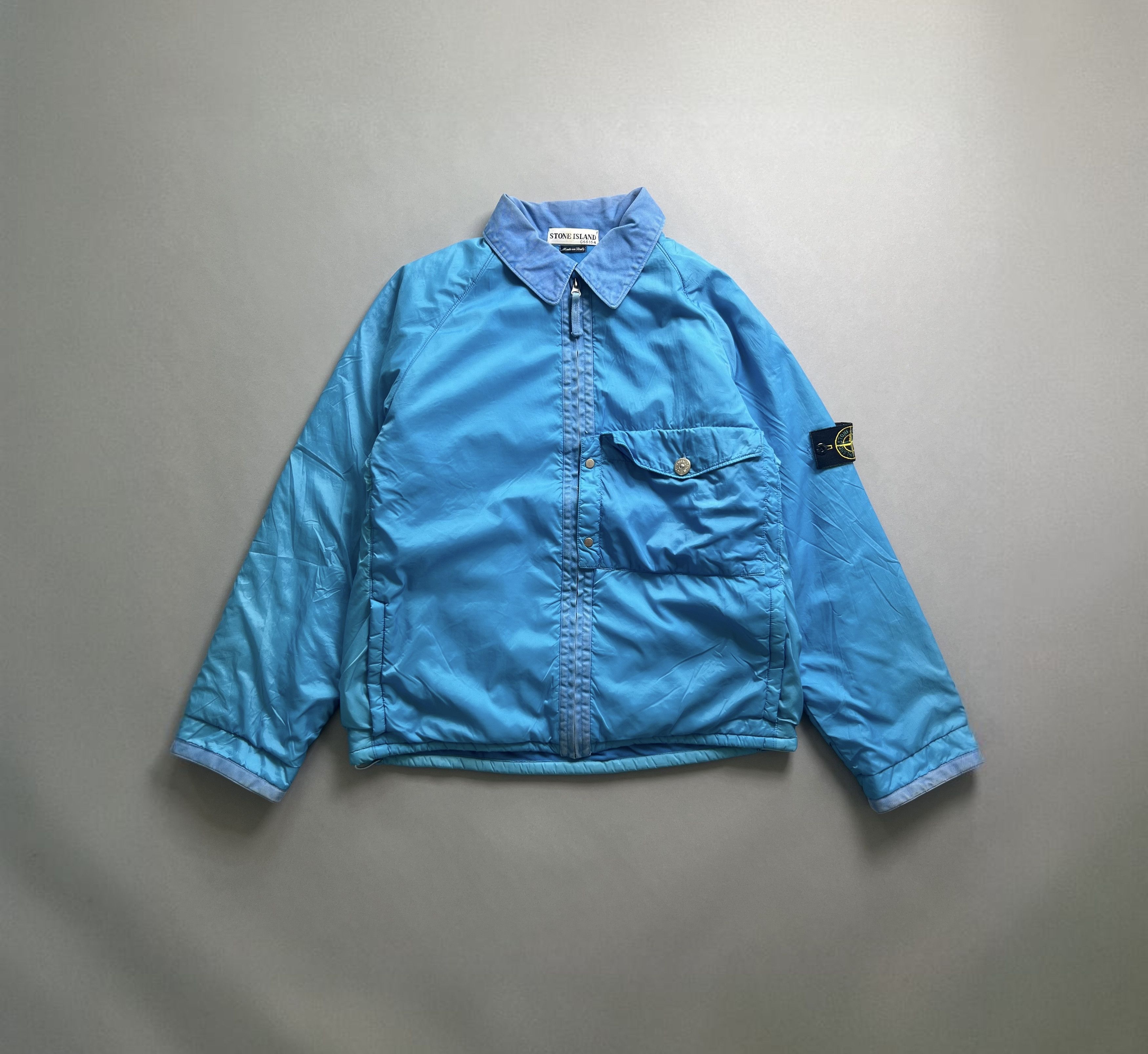 Stone Island STONE ISLAND RARE AW 2000 SKY BLUE NYLON SHIMMER JACKET [M ...