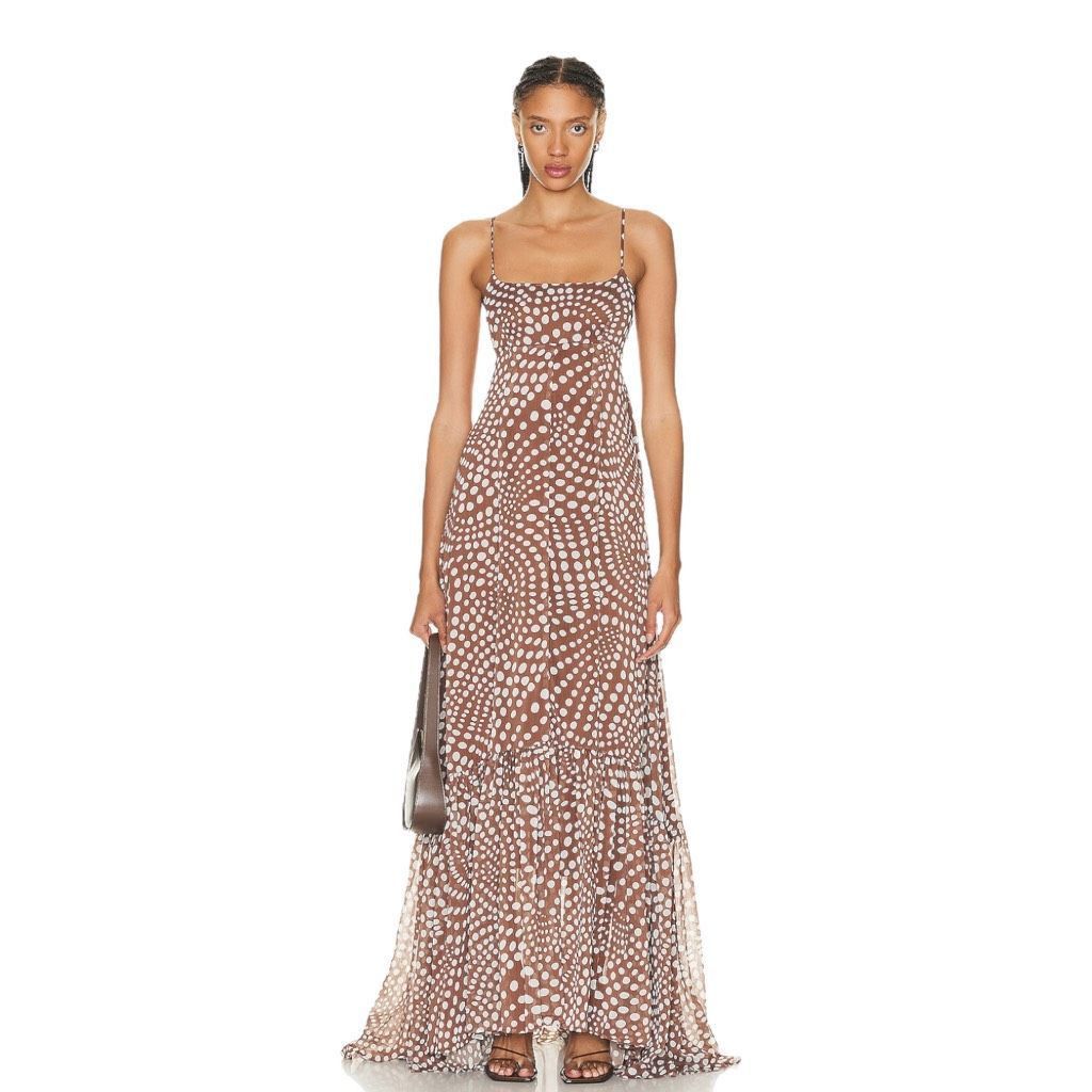 Staud Staud Florence Dress in Clove Wavy Dot | Grailed