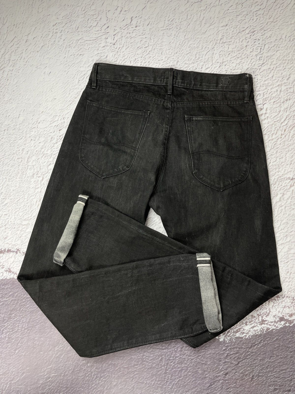 Lee Lee made in USA selvedge graphite black denim jeans | Grailed
