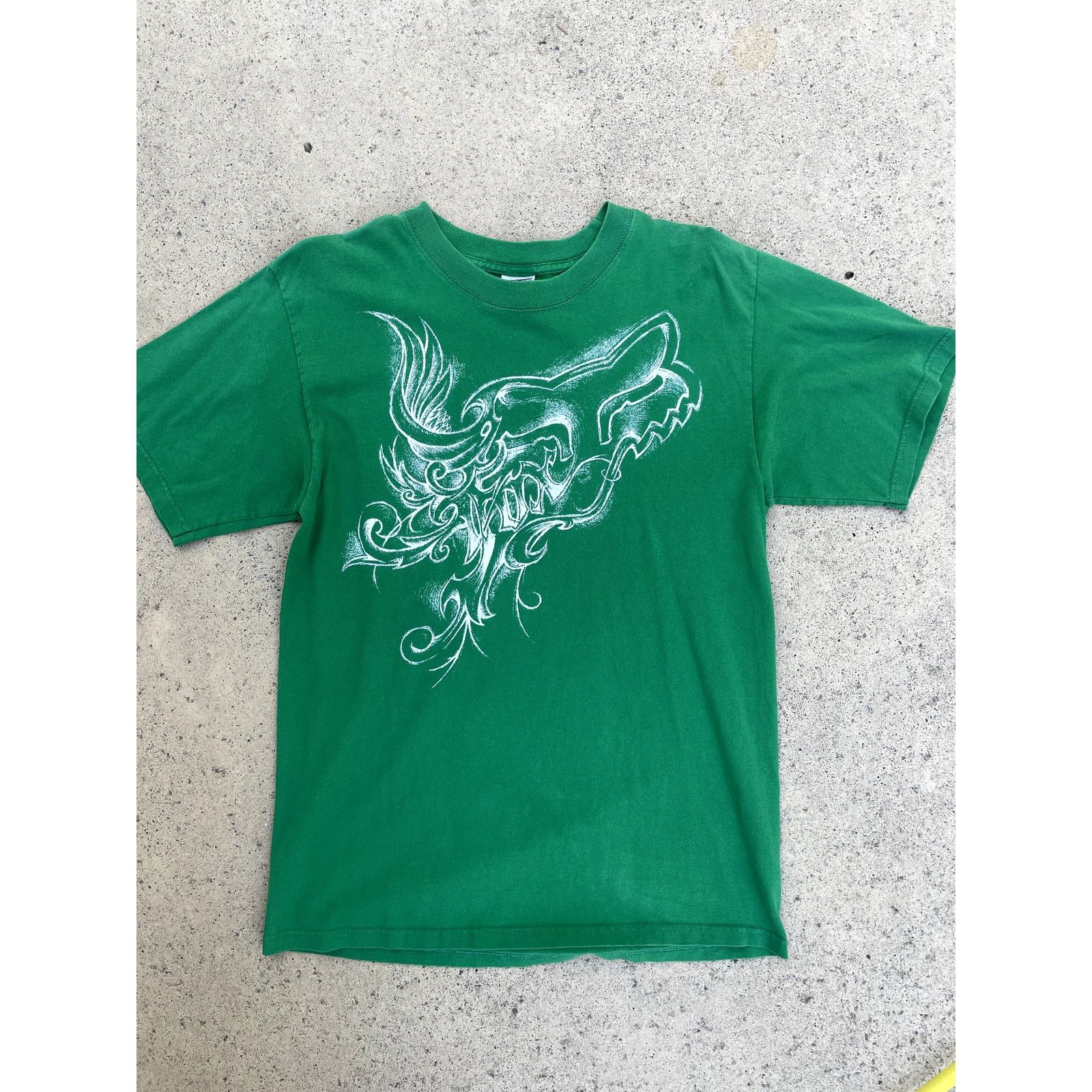 Fox Vintage Fox Airbrush Green Logo Y2K T-Shirt | Grailed