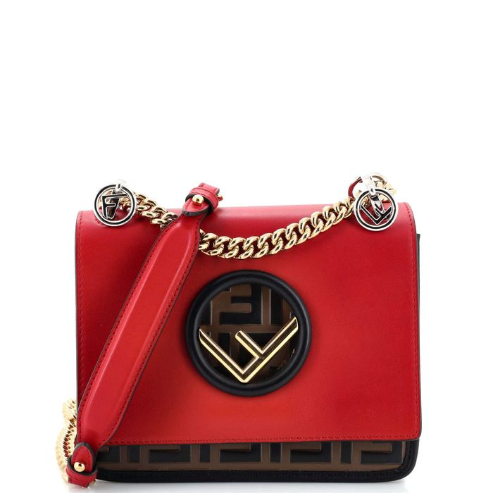Fendi Kan I F Shoulder Bag Leather with Zucca Embossed Detail | Grailed