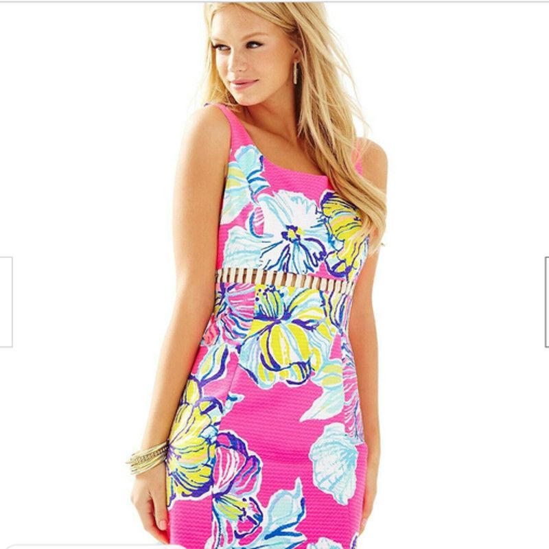 Lilly Pulitzer Lilly Pulitzer Iggy Pink Swept The Tide CutOut Shift ...