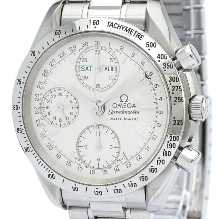 Omega Polished OMEGA Speedmaster Triple Date Steel Automatic Watch 3523 ...