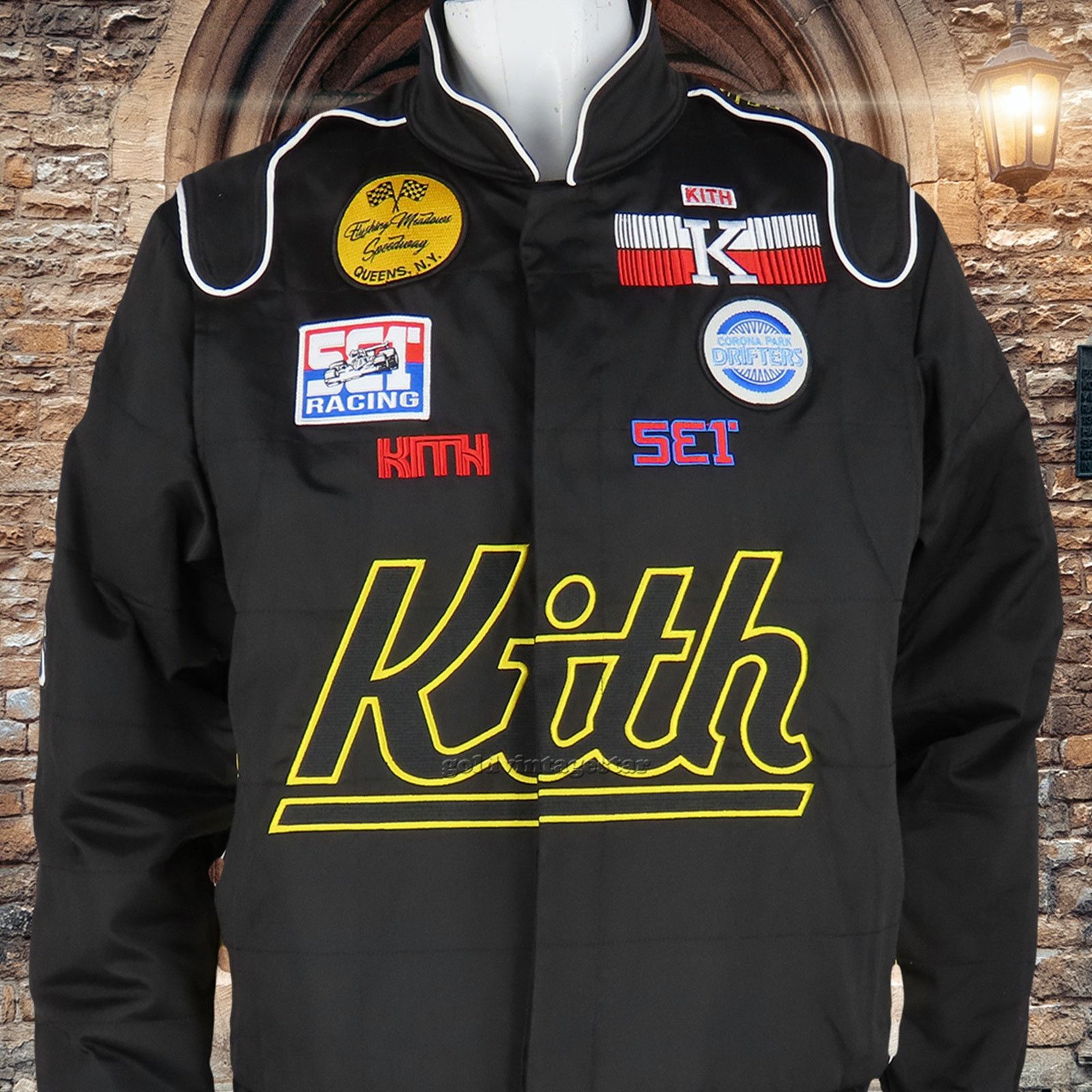 Other Kith Racing Patches Snap Satin Jacket M Bold Branding | Grailed