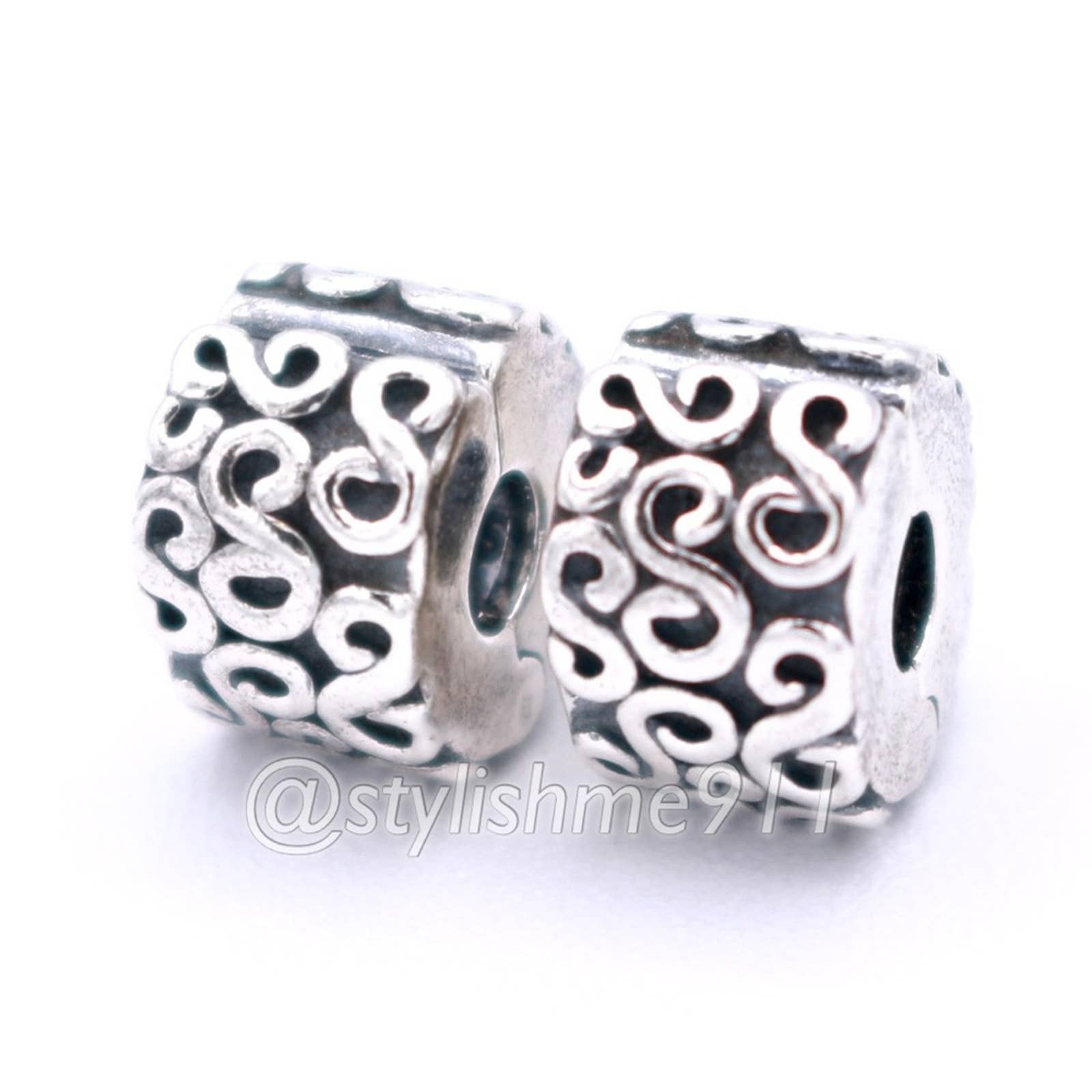 pandora Two Authentic PANDORA Swirls Clips | Grailed